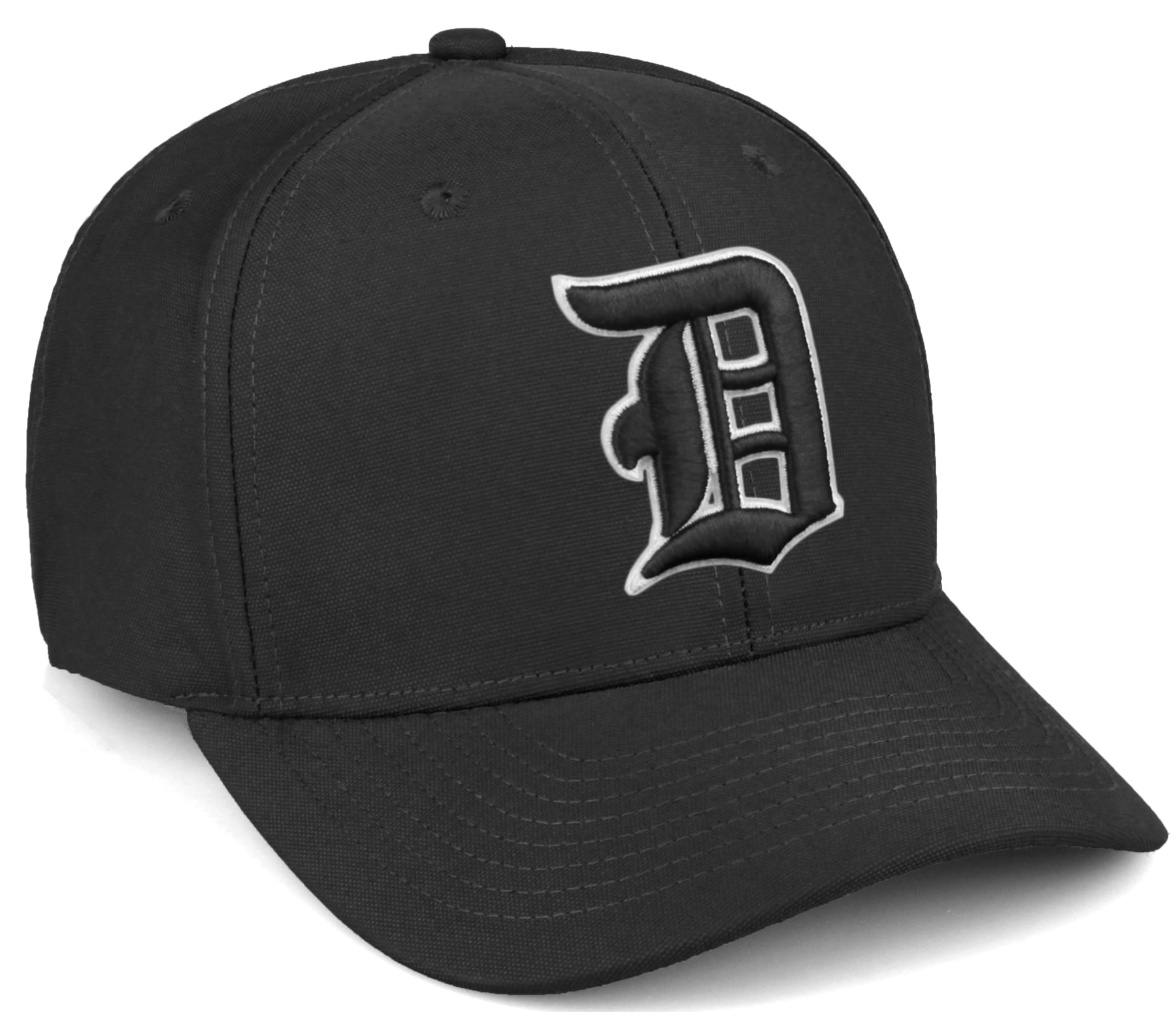 Daxton Premium Mid Profile Hat Semi Curved Visor Black Cap White Black ...