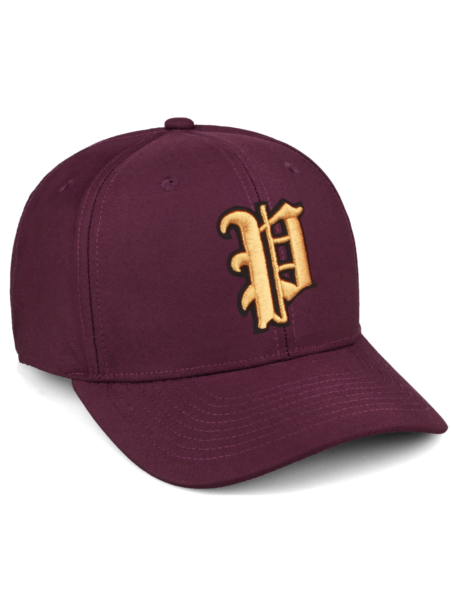 Daxton Premium Mid Profile Hat Semi Curved Visor Burgundy Cap Black ...