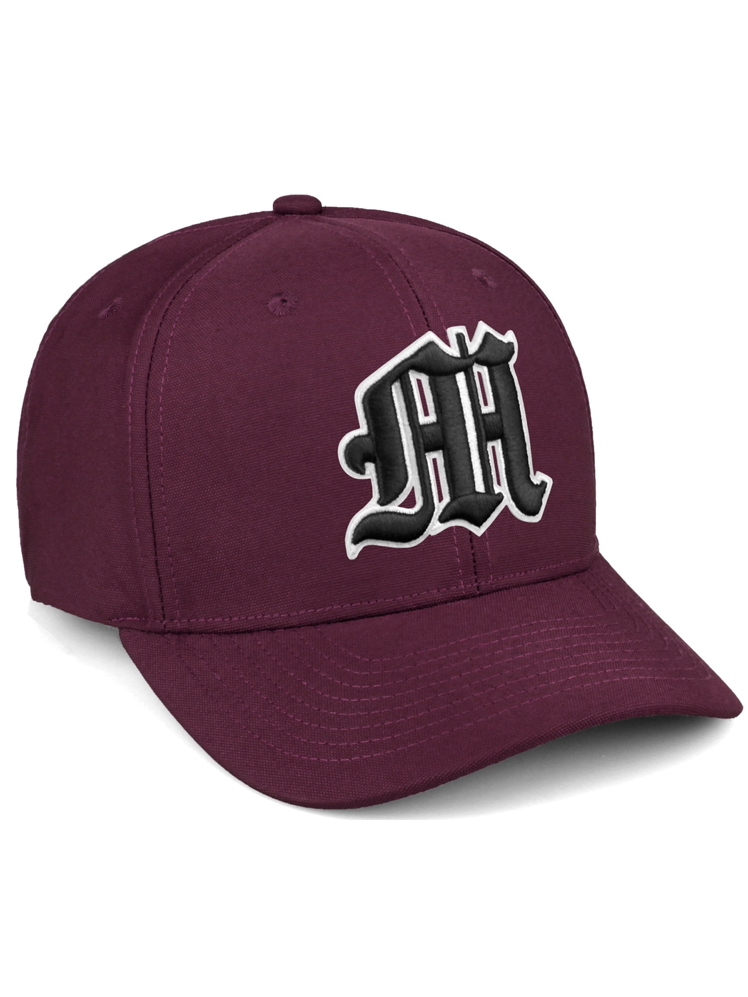 Daxton Premium Mid Profile Hat Semi Curved Visor Burgundy Cap White ...