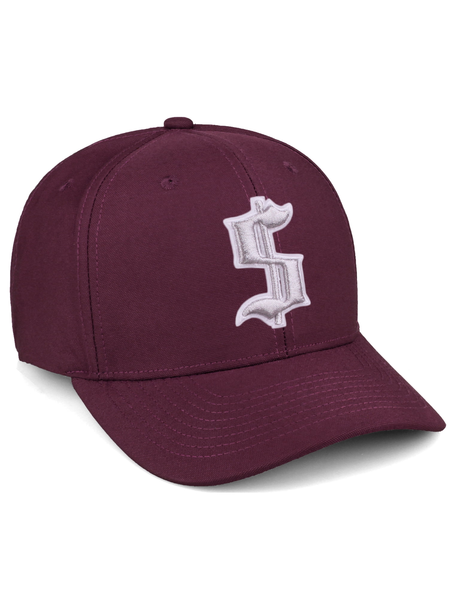 Daxton Premium Mid Profile Hat Semi Curved Visor Burgundy Cap White ...