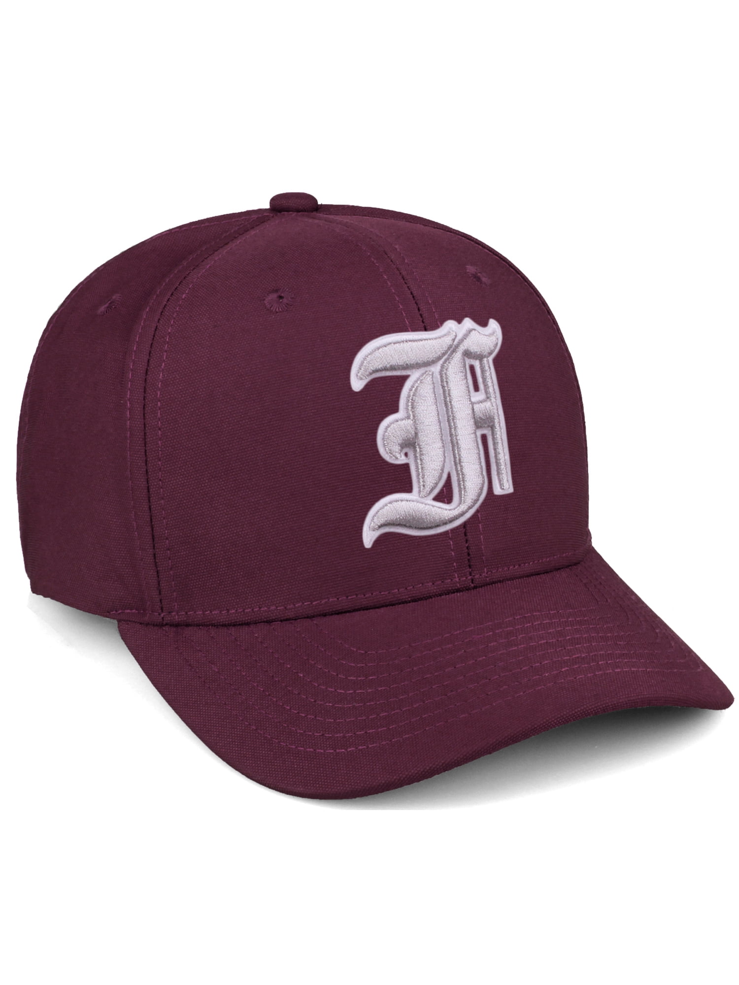 Daxton Premium Mid Profile Hat Semi Curved Visor Burgundy Cap White ...