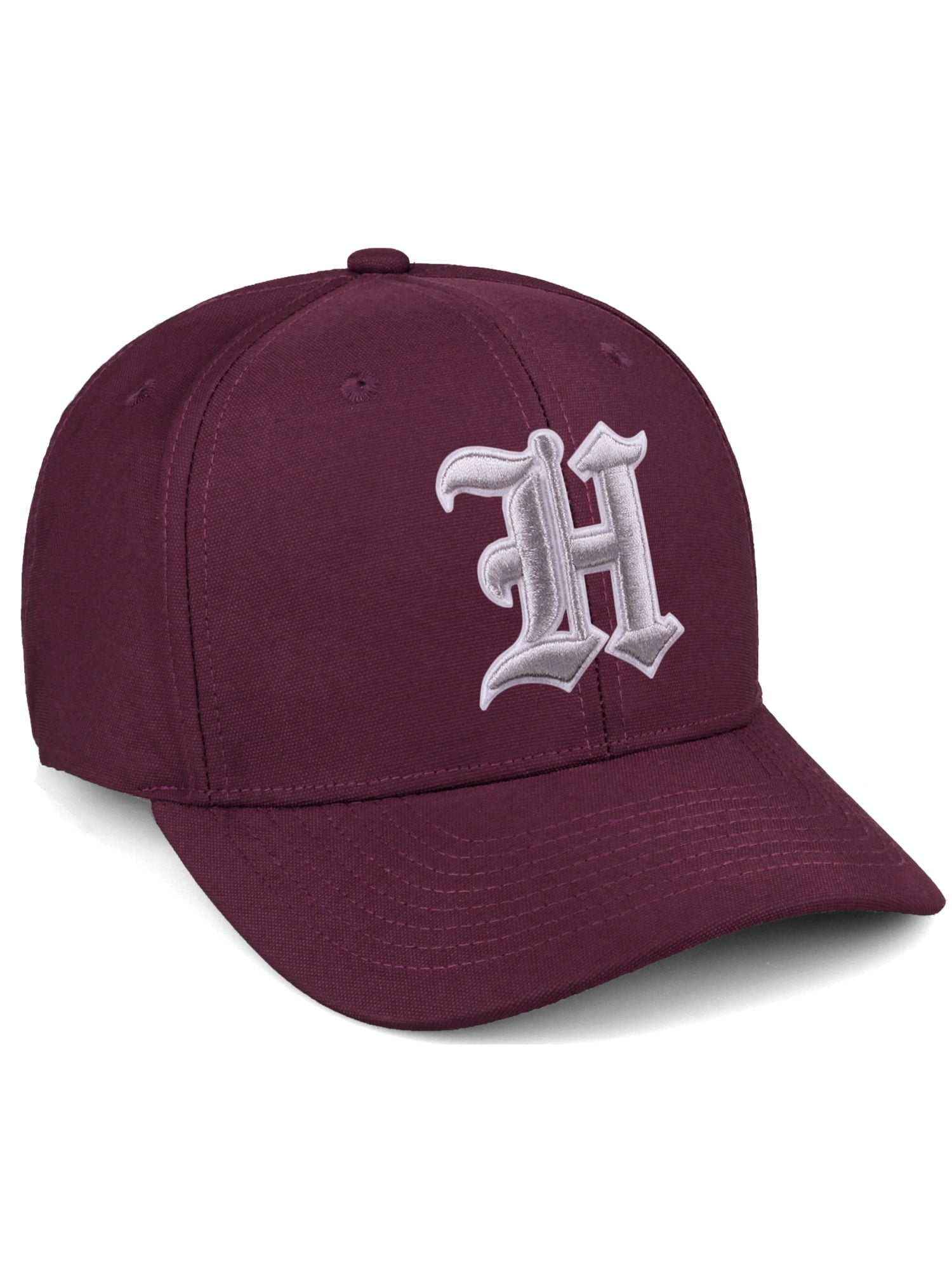 Daxton Premium Mid Profile Hat Semi Curved Visor Burgundy Cap White ...