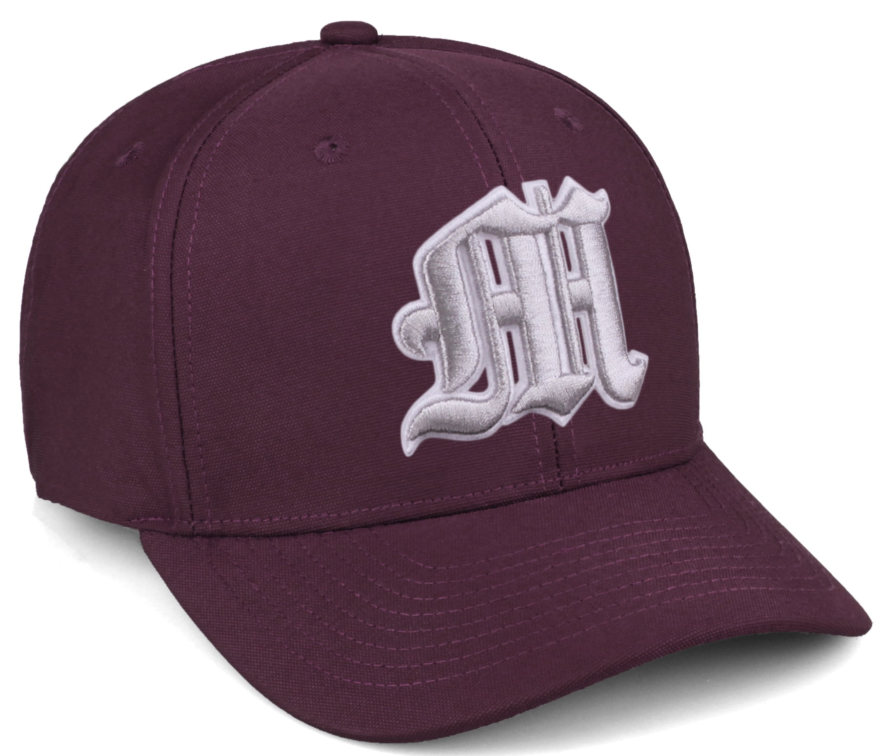 Daxton Premium Mid Profile Hat Semi Curved Visor Burgundy Cap White ...