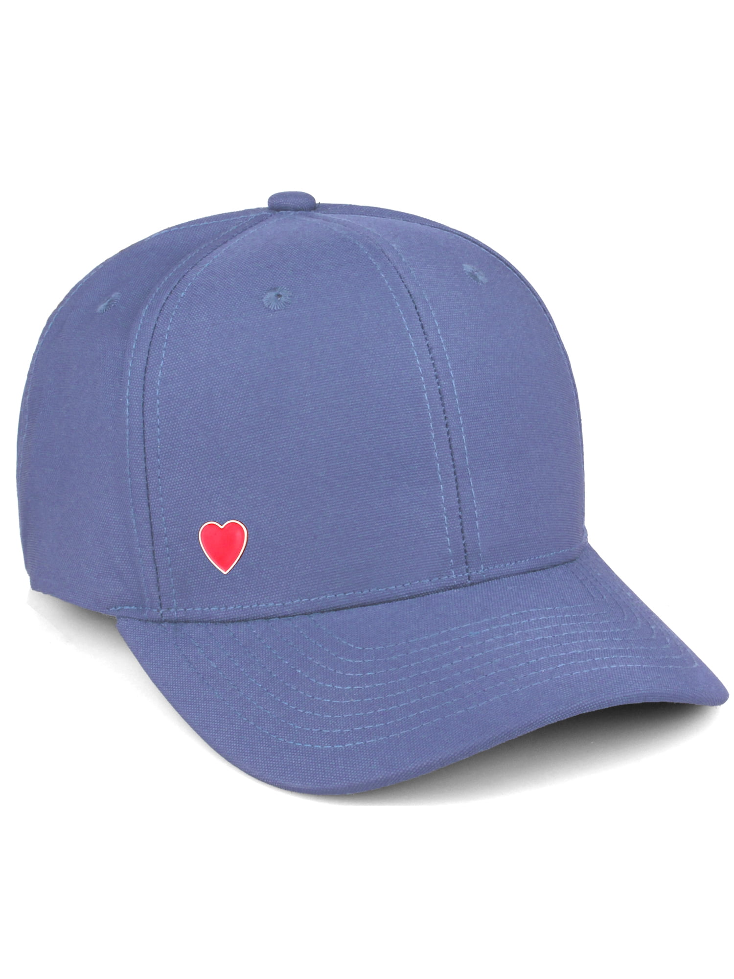 Daxton Premium Mid Profile Hat Semi Curved Visor Cap Heart Metal Emblem ...