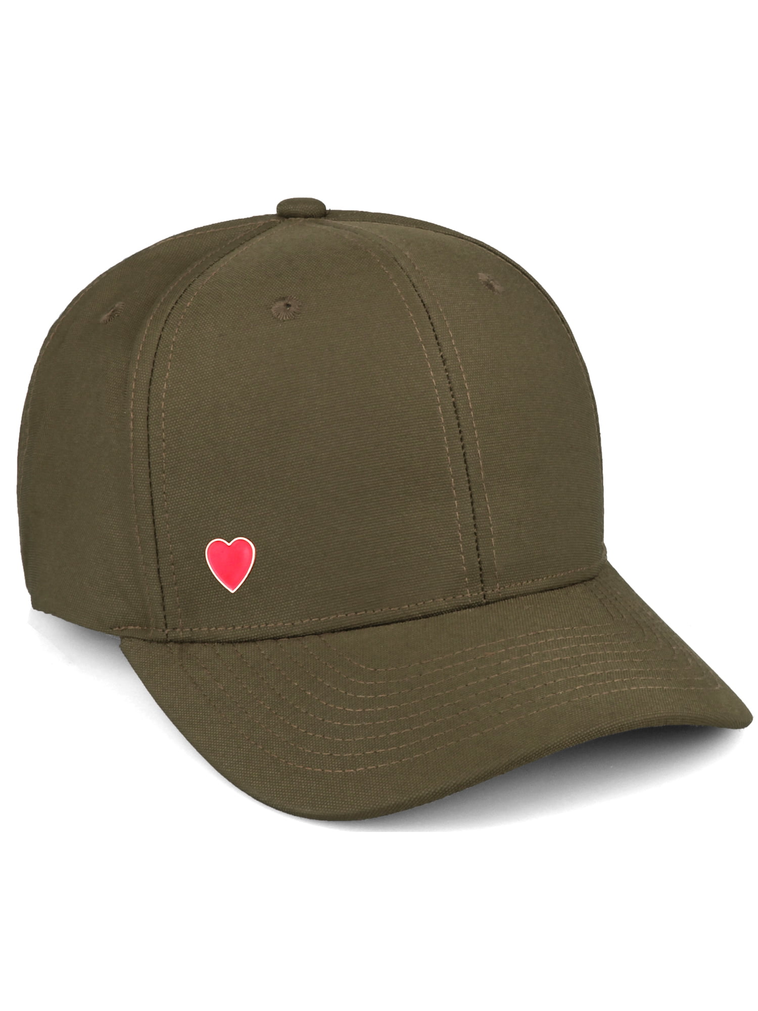 Daxton Premium Mid Profile Hat Semi Curved Visor Cap Heart Metal Emblem ...
