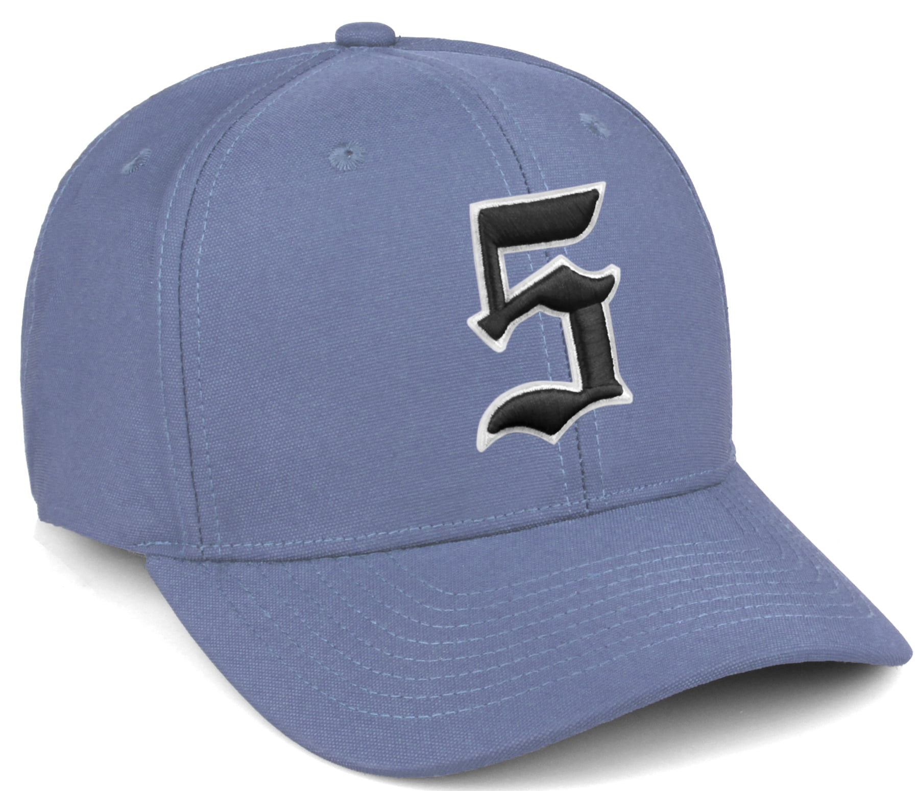 Daxton Premium Mid Profile Hat Semi Curved Visor Dusty Blue Cap White ...