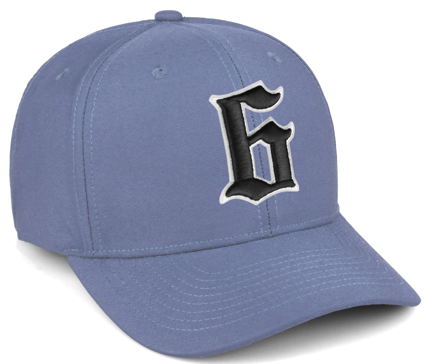 Daxton Premium Mid Profile Hat Semi Curved Visor Dusty Blue Cap White ...