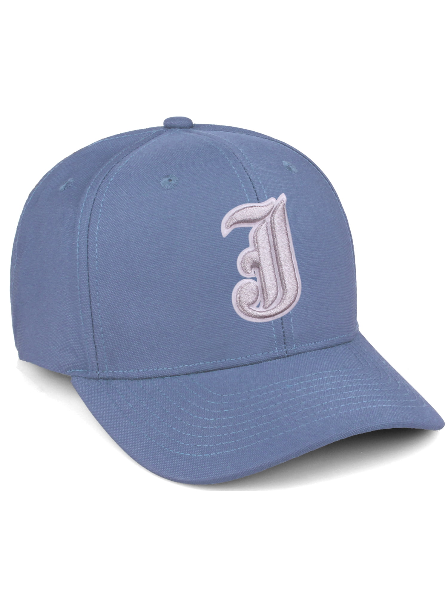 Daxton Premium Mid Profile Hat Semi Curved Visor Dusty Blue Cap White ...