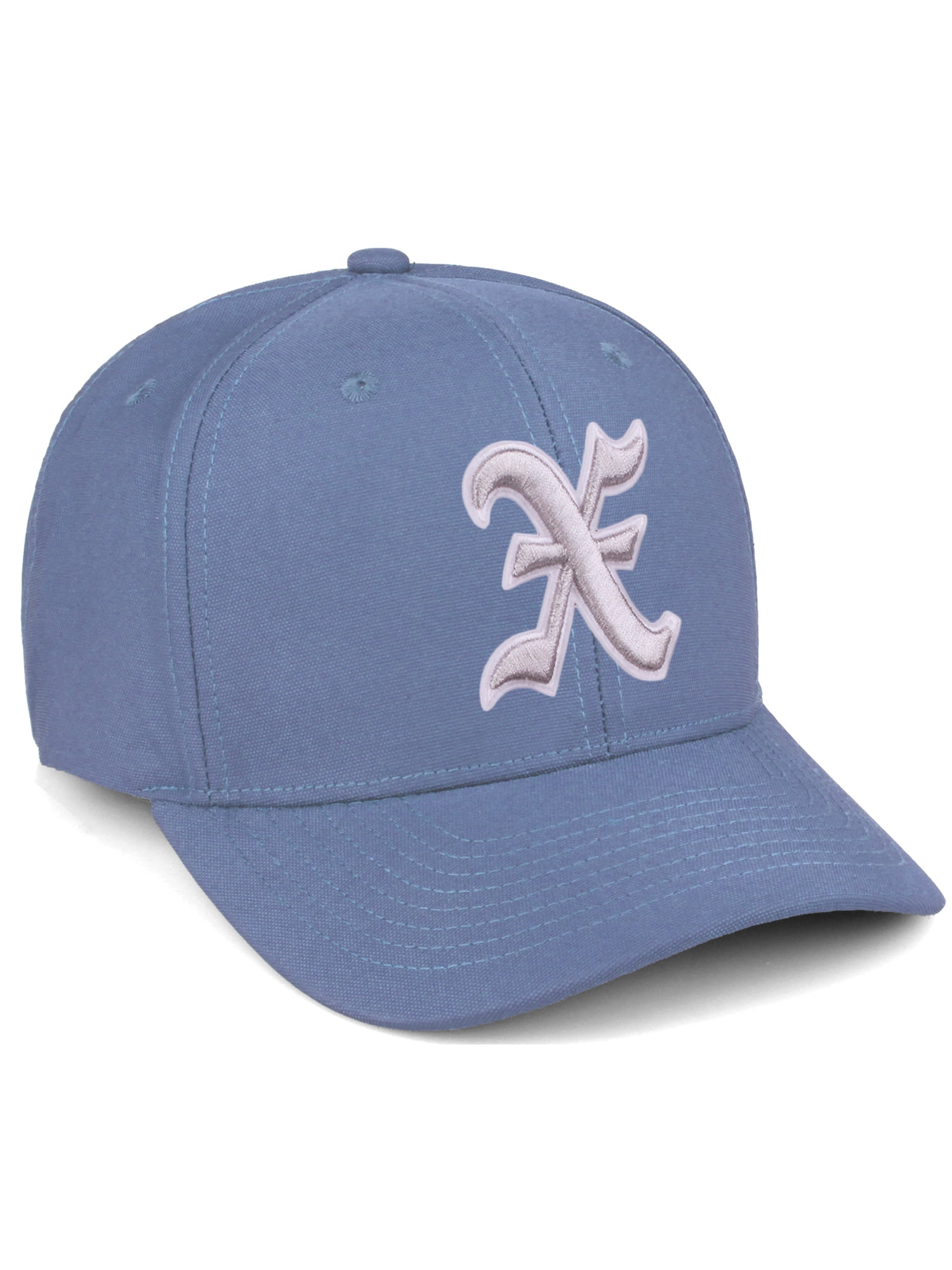 Daxton Premium Mid Profile Hat Semi Curved Visor Dusty Blue Cap White ...