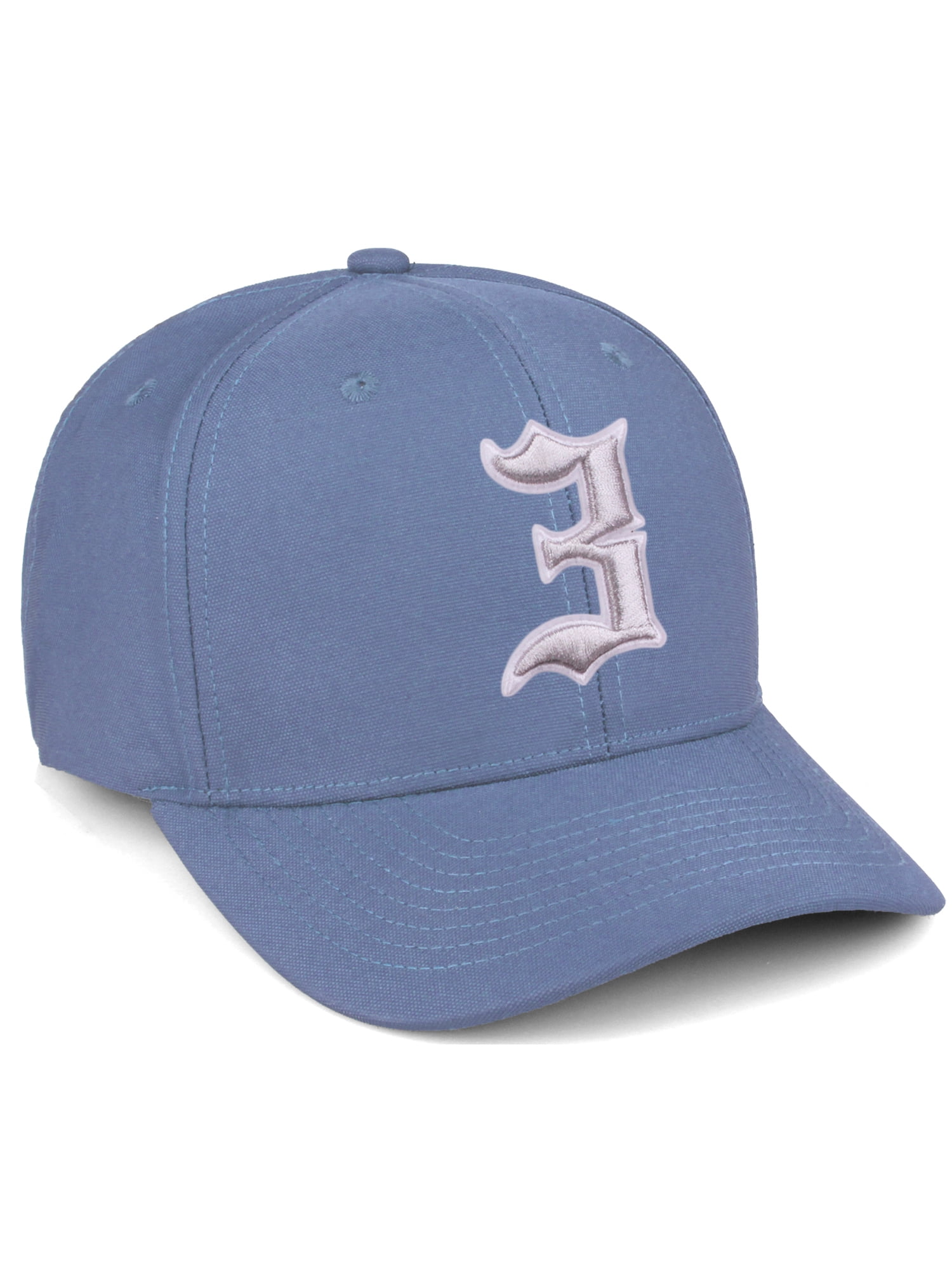 Daxton Premium Mid Profile Hat Semi Curved Visor Dusty Blue Cap White ...