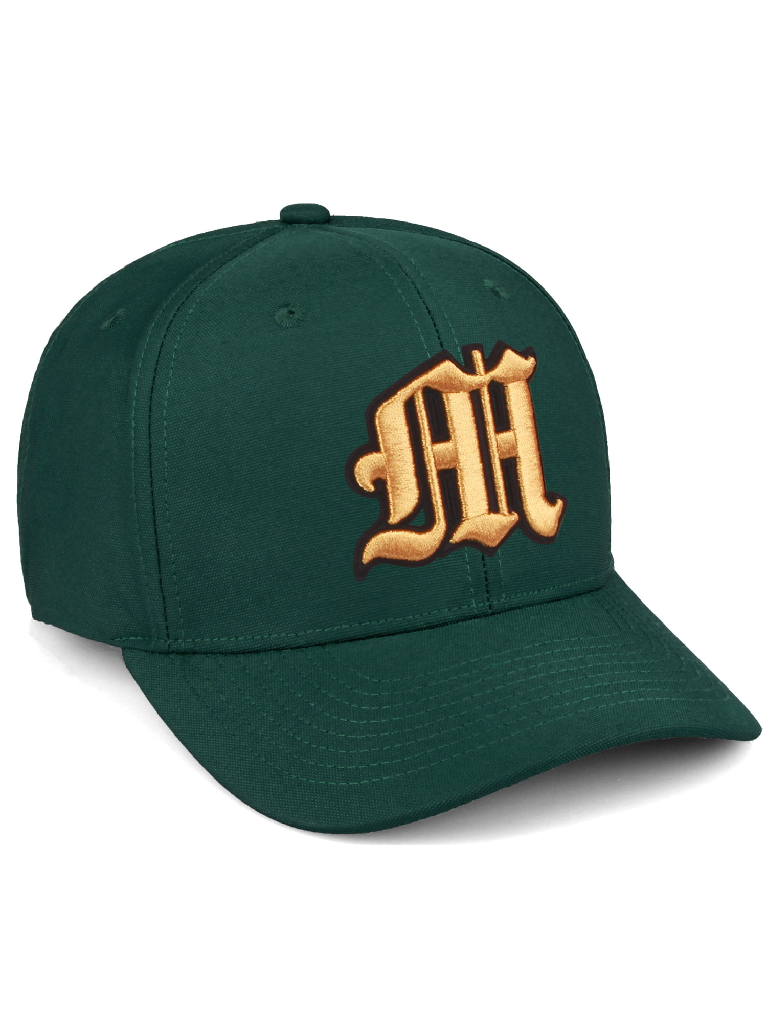 Daxton Premium Mid Profile Hat Semi Curved Visor Hunter Cap Black Gold ...