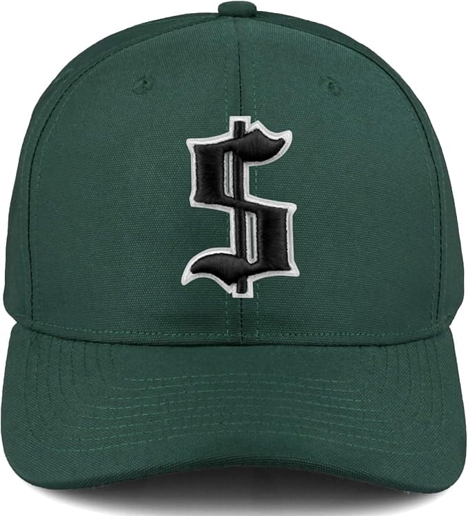 Daxton Premium Mid Profile Hat Semi Curved Visor Hunter Cap White Black ...