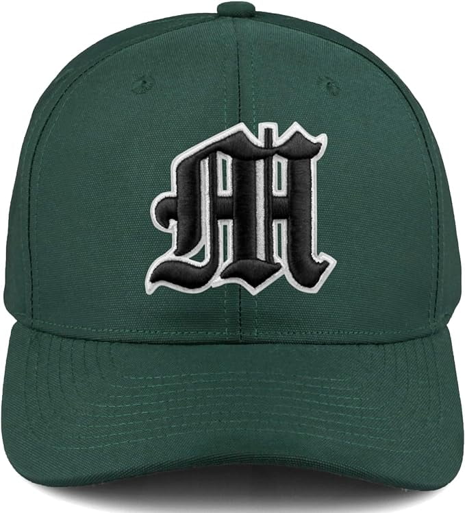 Daxton Premium Mid Profile Hat Semi Curved Visor Hunter Cap White Black ...