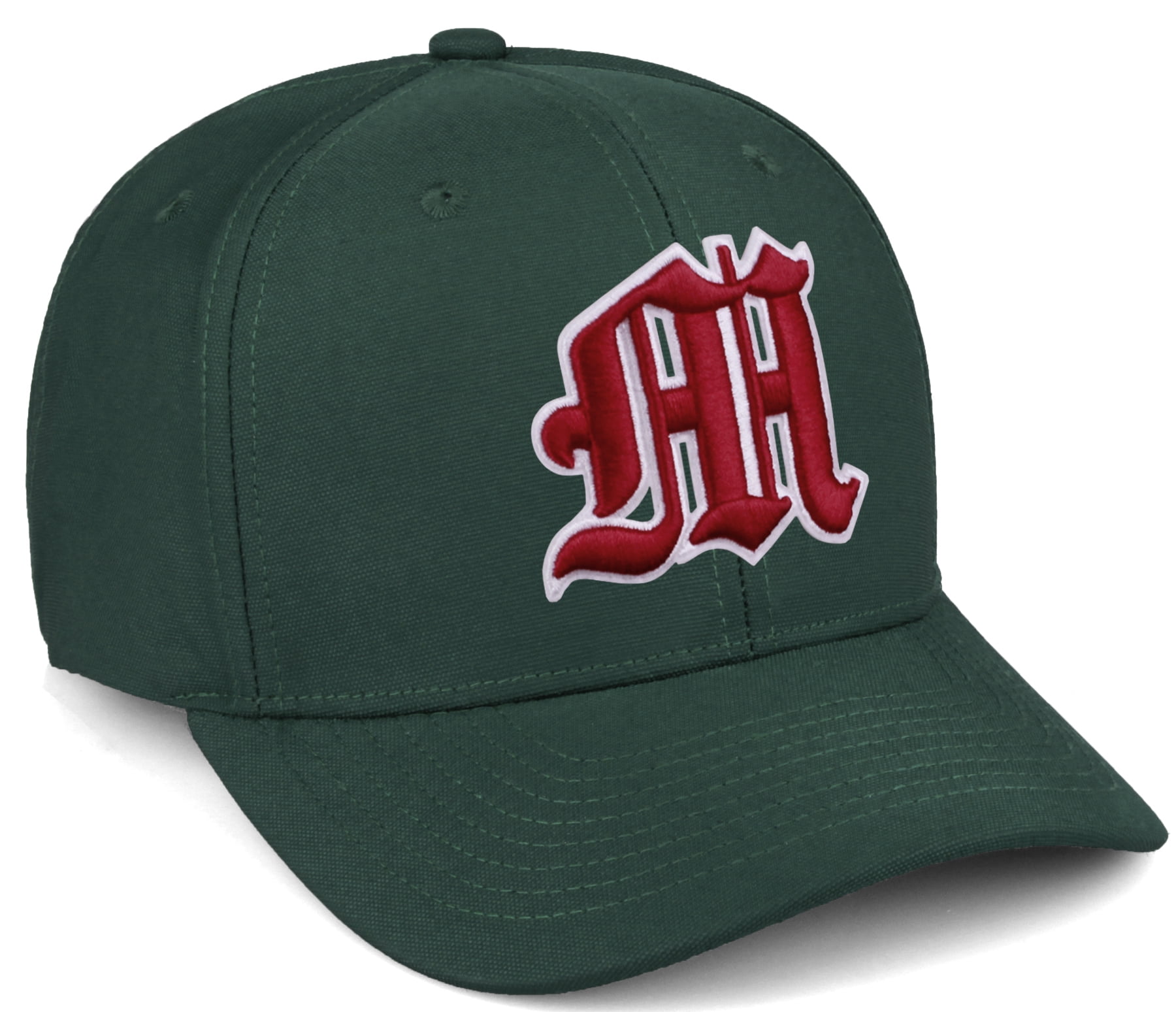Daxton Premium Mid Profile Hat Semi Curved Visor Hunter Cap White Red ...