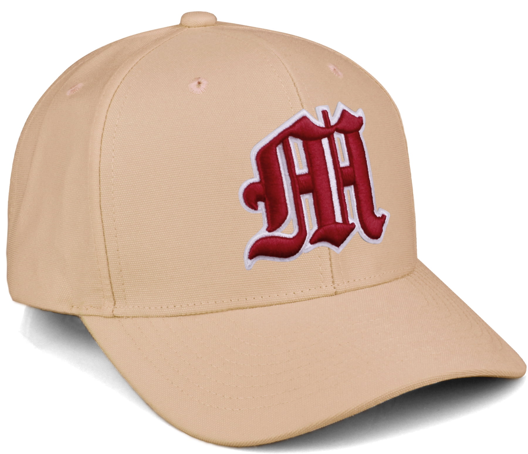 Daxton Premium Mid Profile Hat Semi Curved Visor Khaki Cap White Red ...