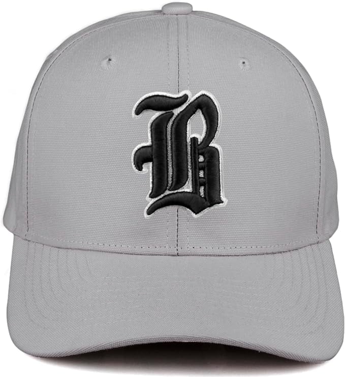 Daxton Premium Mid Profile Hat Semi Curved Visor Light Grey Cap White ...