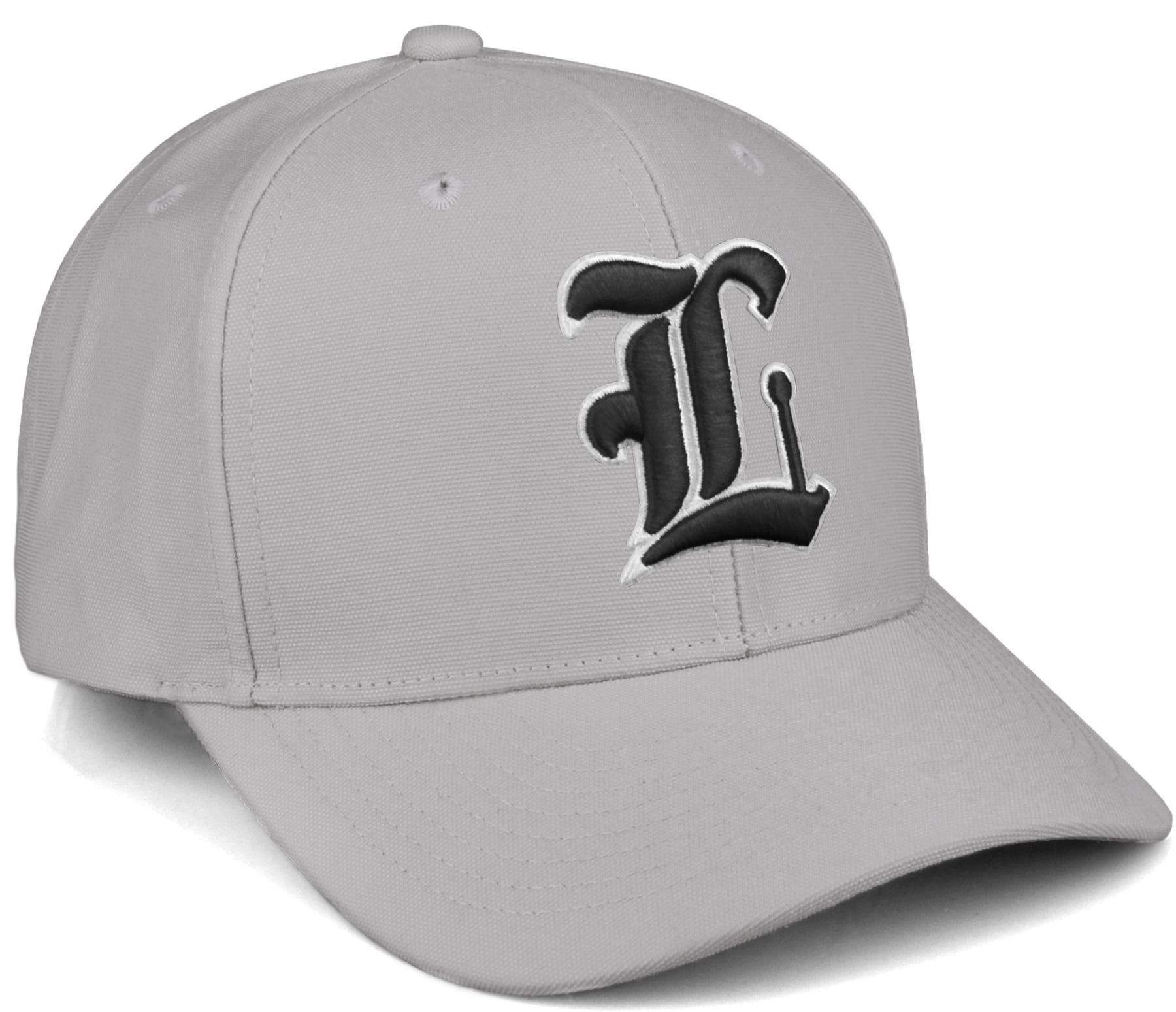 Daxton Premium Mid Profile Hat Semi Curved Visor Light Grey Cap White ...