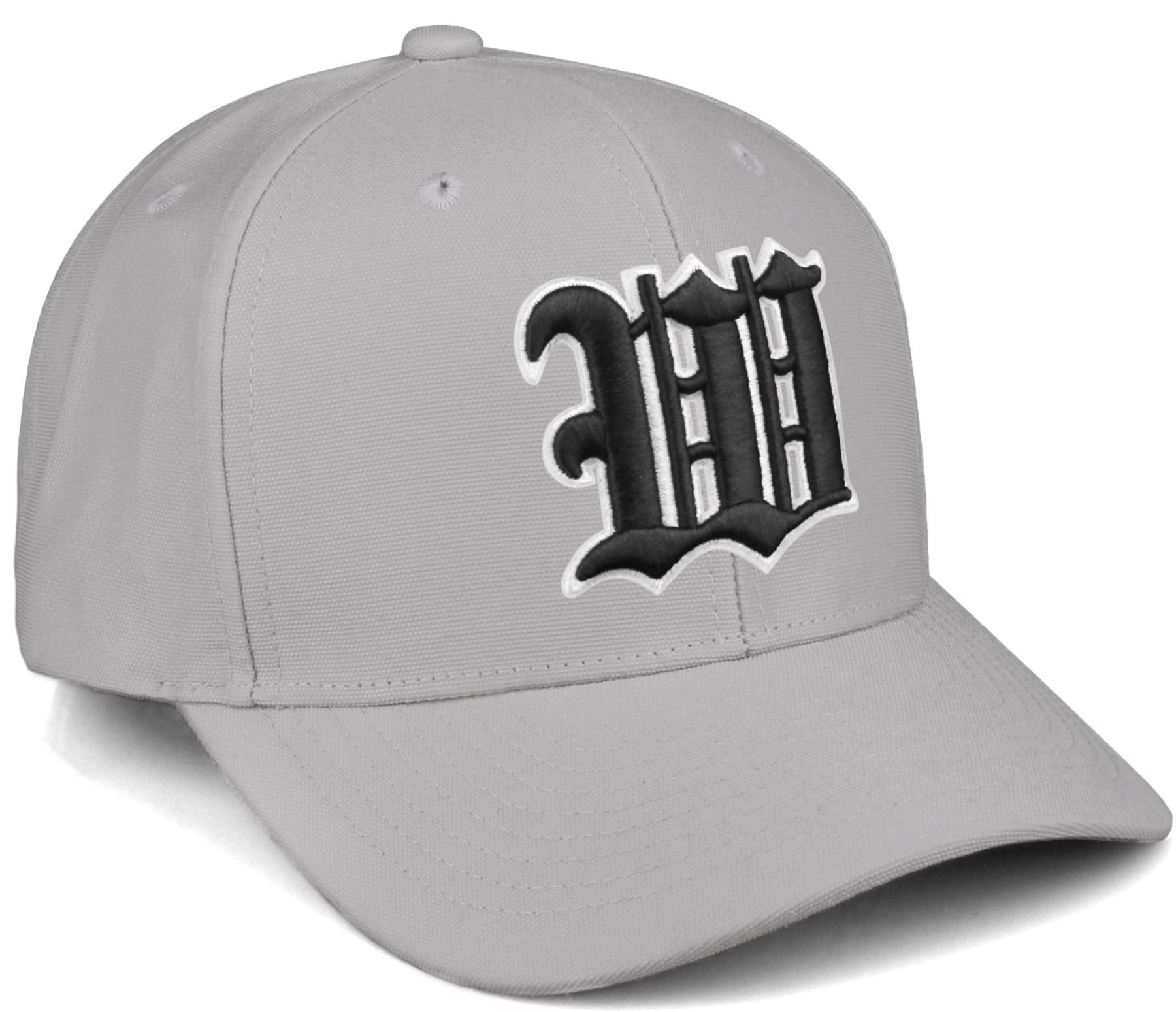 Daxton Premium Mid Profile Hat Semi Curved Visor Light Grey Cap White ...