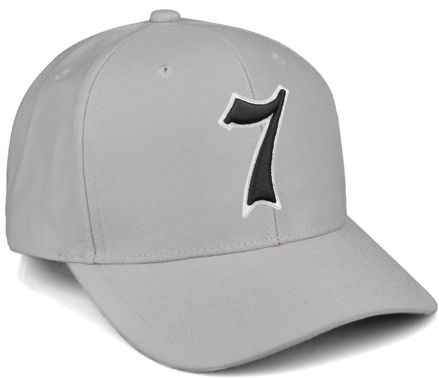 Daxton Premium Mid Profile Hat Semi Curved Visor Light Grey Cap White ...