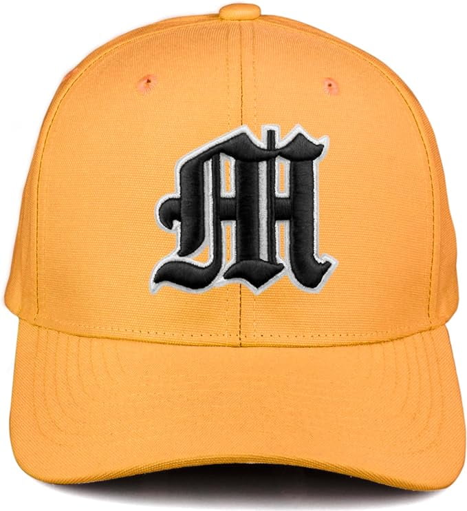 Daxton Premium Mid Profile Hat Semi Curved Visor Mustard Cap White ...