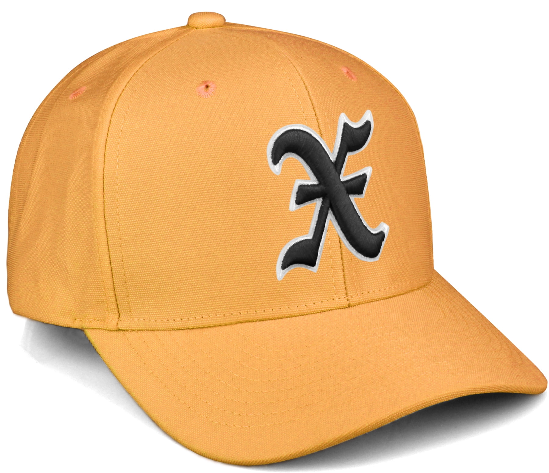 Daxton Premium Mid Profile Hat Semi Curved Visor Mustard Cap White ...
