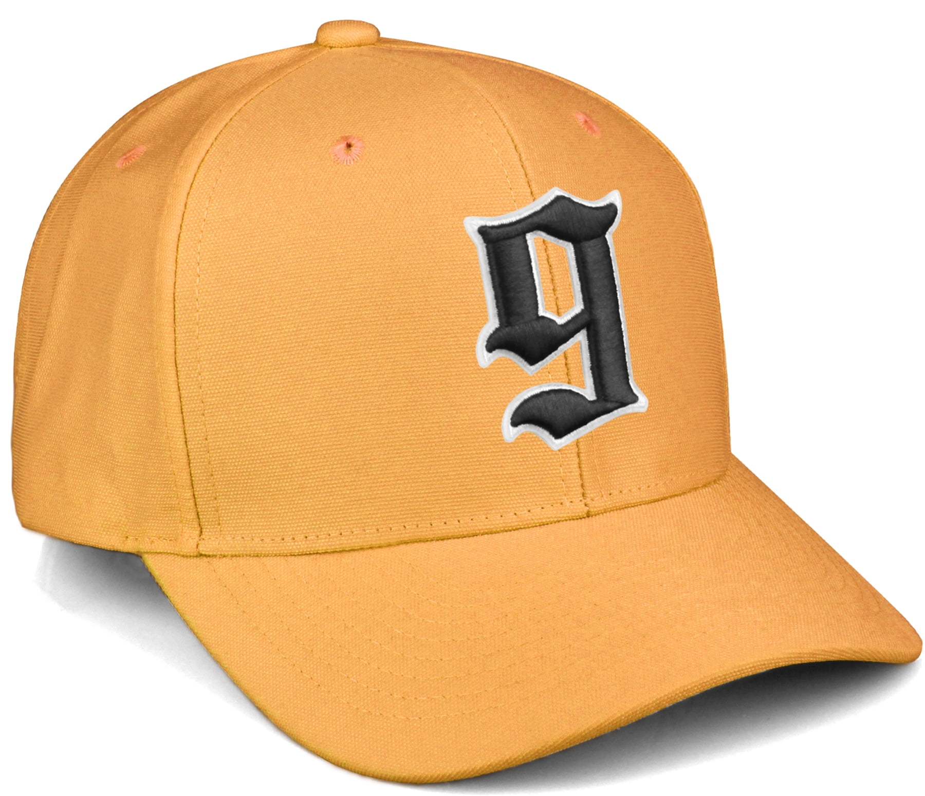 Daxton Premium Mid Profile Hat Semi Curved Visor Mustard Cap White ...