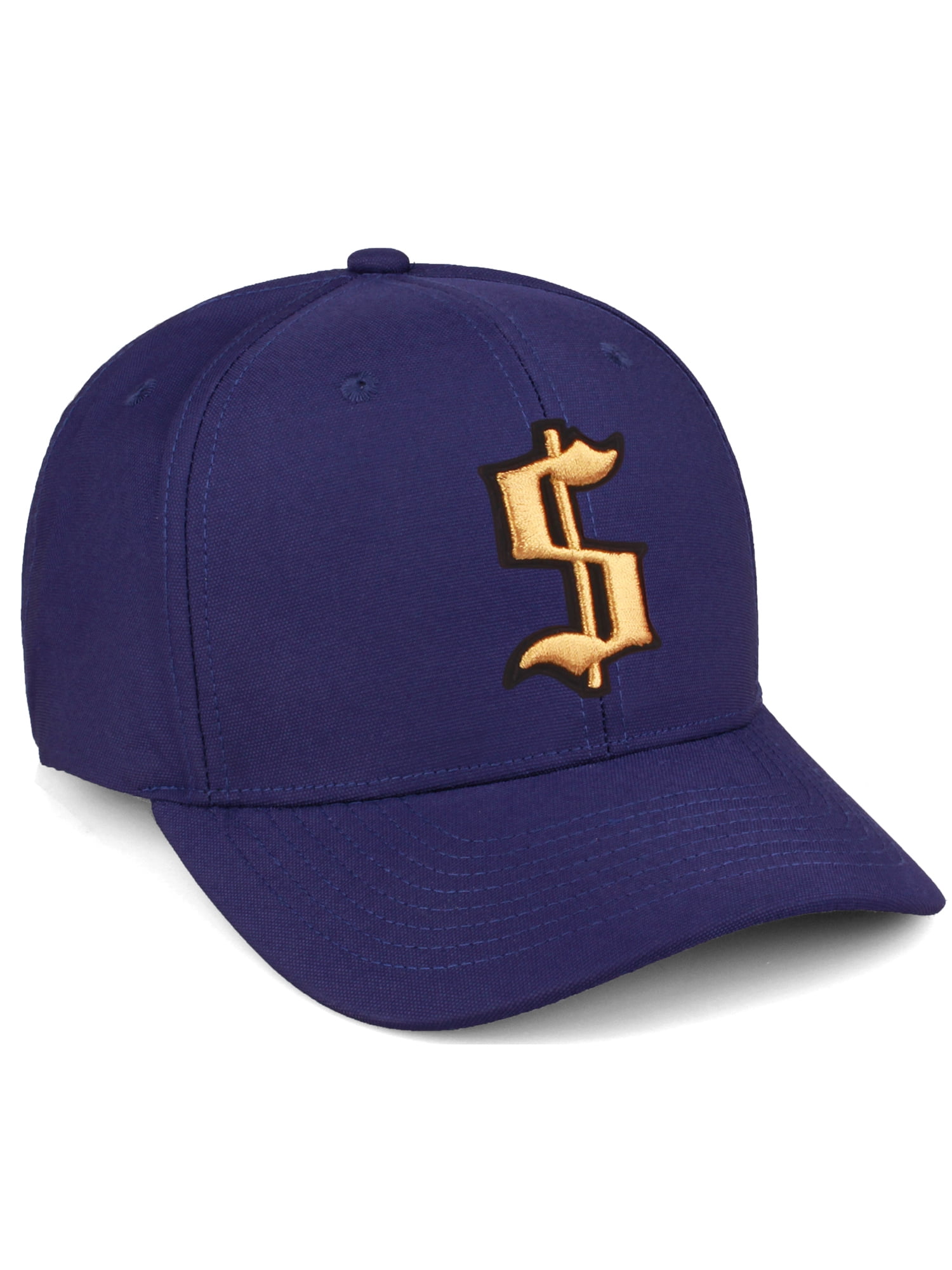 Daxton Premium Mid Profile Hat Semi Curved Visor Navy Cap Black Gold ...