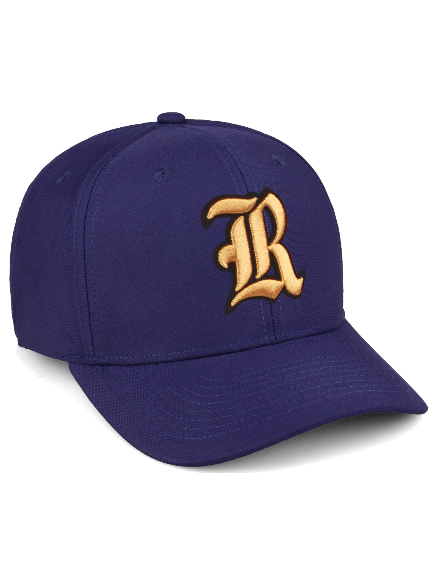 Daxton Premium Mid Profile Hat Semi Curved Visor Navy Cap Black Gold ...