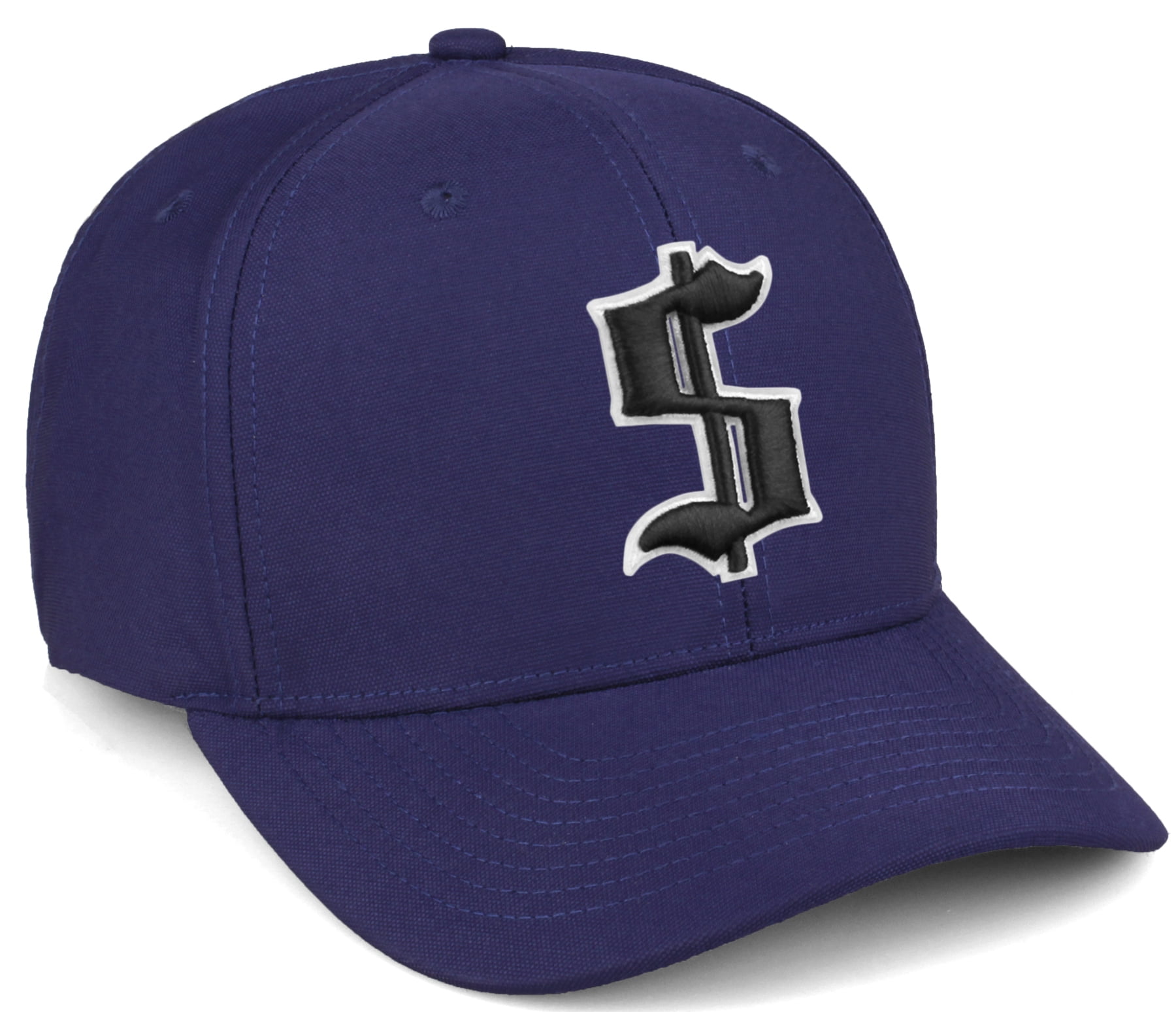 Daxton Premium Mid Profile Hat Semi Curved Visor Navy Cap White Black ...