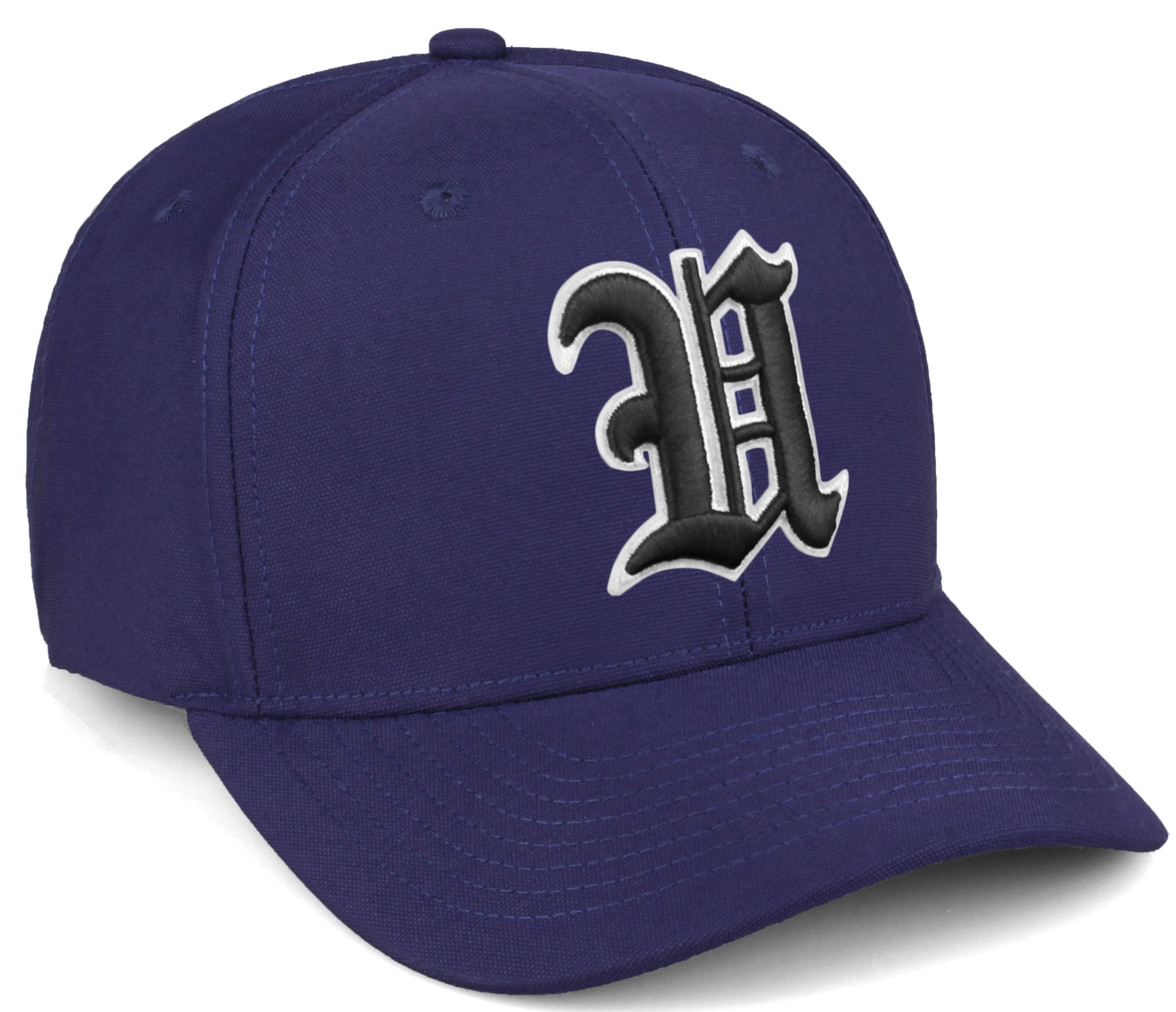 Daxton Premium Mid Profile Hat Semi Curved Visor Navy Cap White Black ...