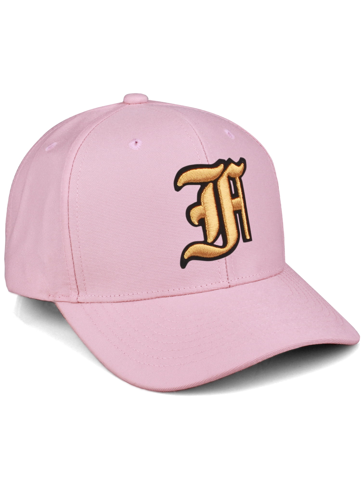 Daxton Premium Mid Profile Hat Semi Curved Visor Pink Cap Black Gold ...