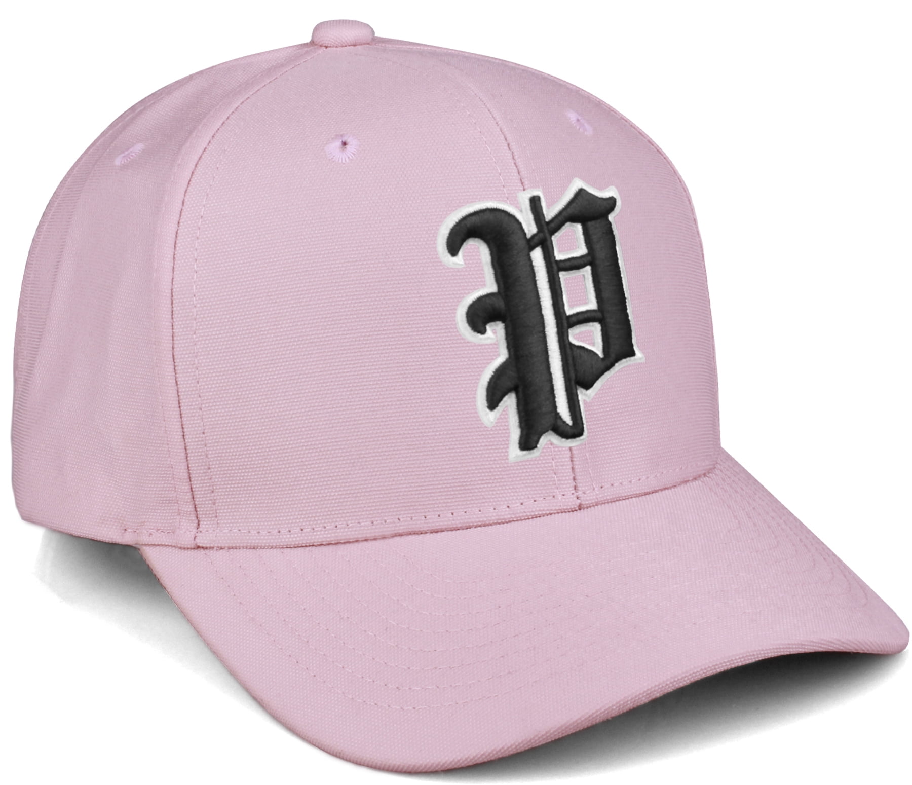 Daxton Premium Mid Profile Hat Semi Curved Visor Pink Cap White Black ...