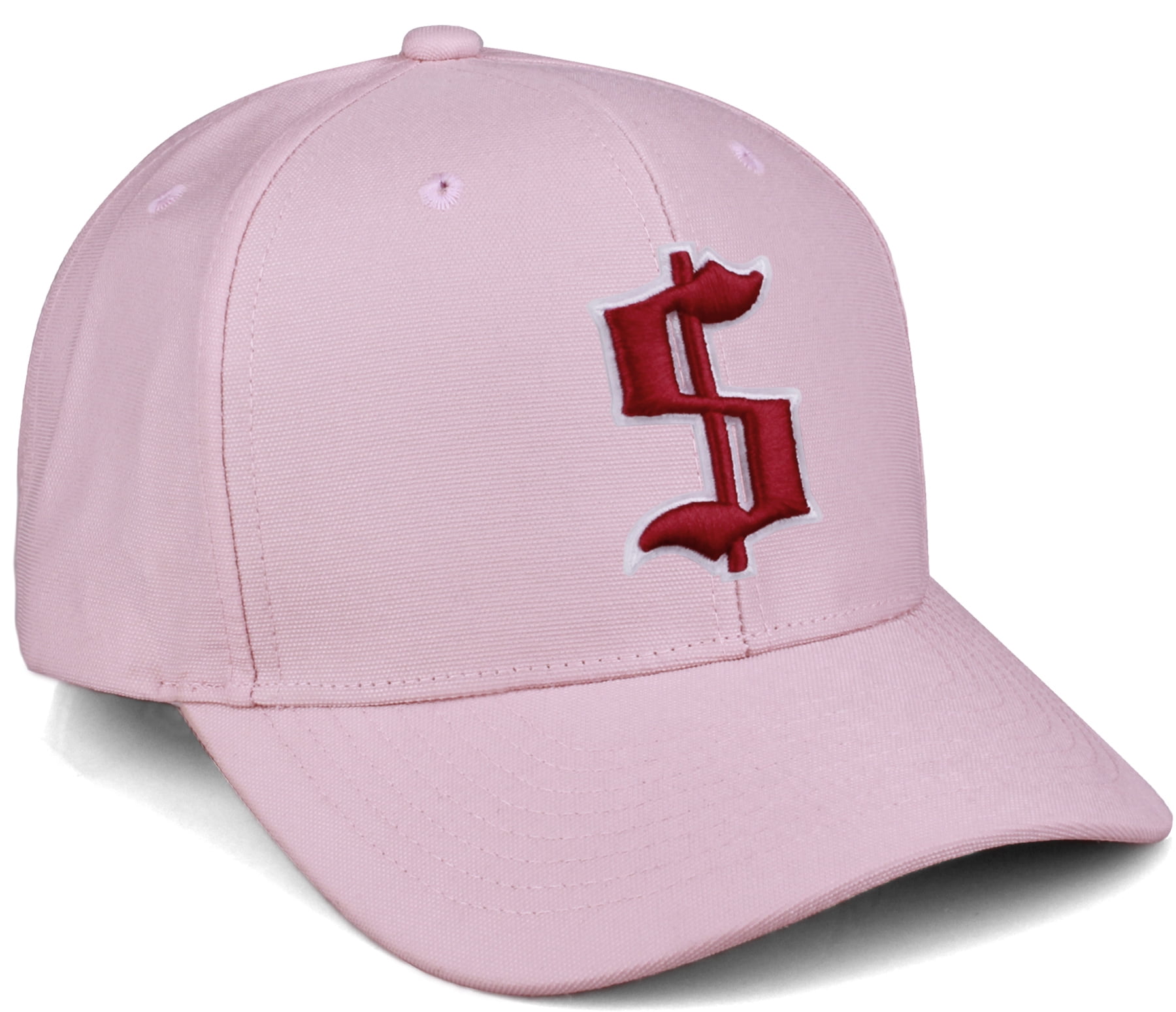 Daxton Premium Mid Profile Hat Semi Curved Visor Pink Cap White Red ...