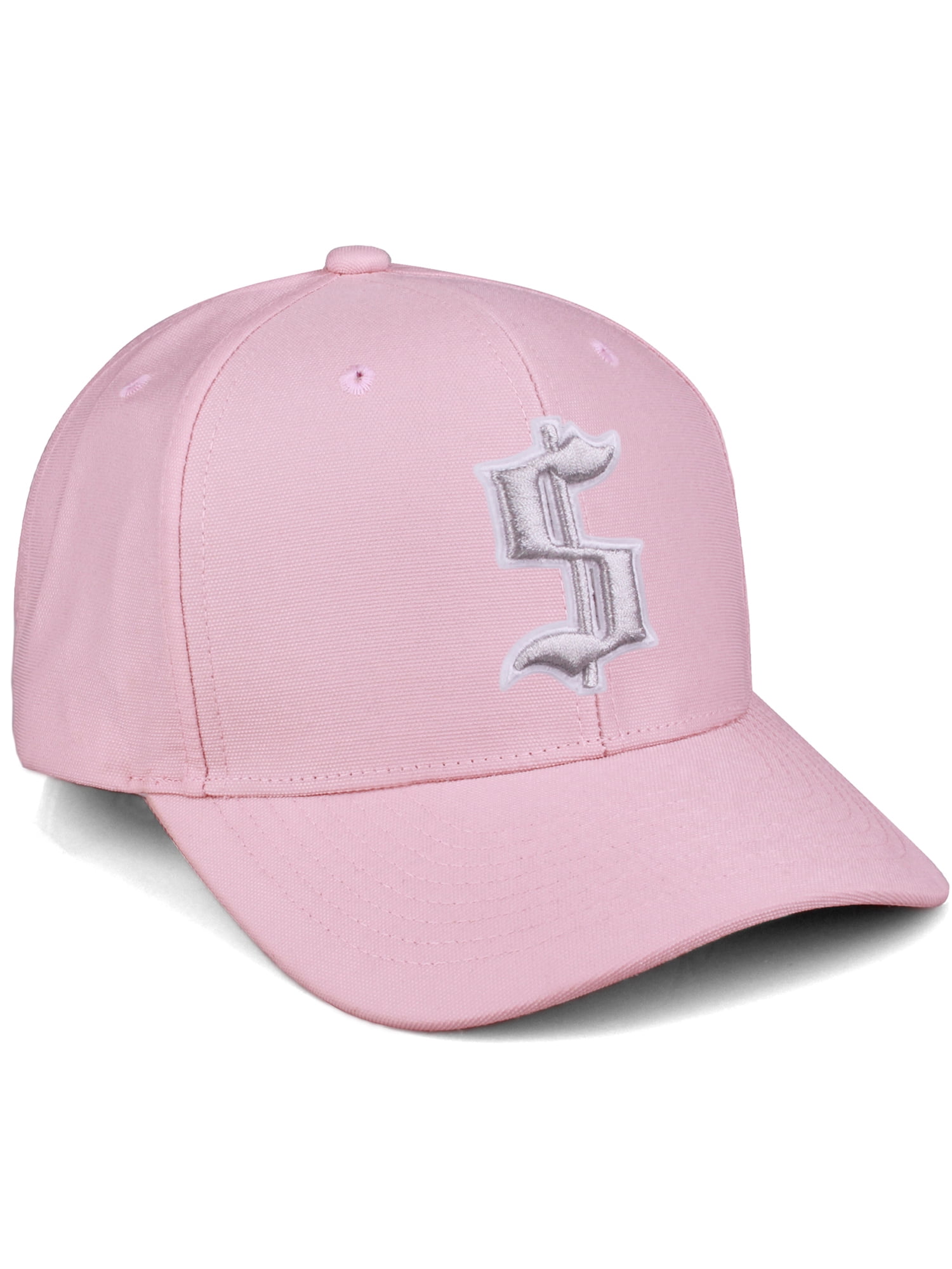 Daxton Premium Mid Profile Hat Semi Curved Visor Pink Cap White Silver ...