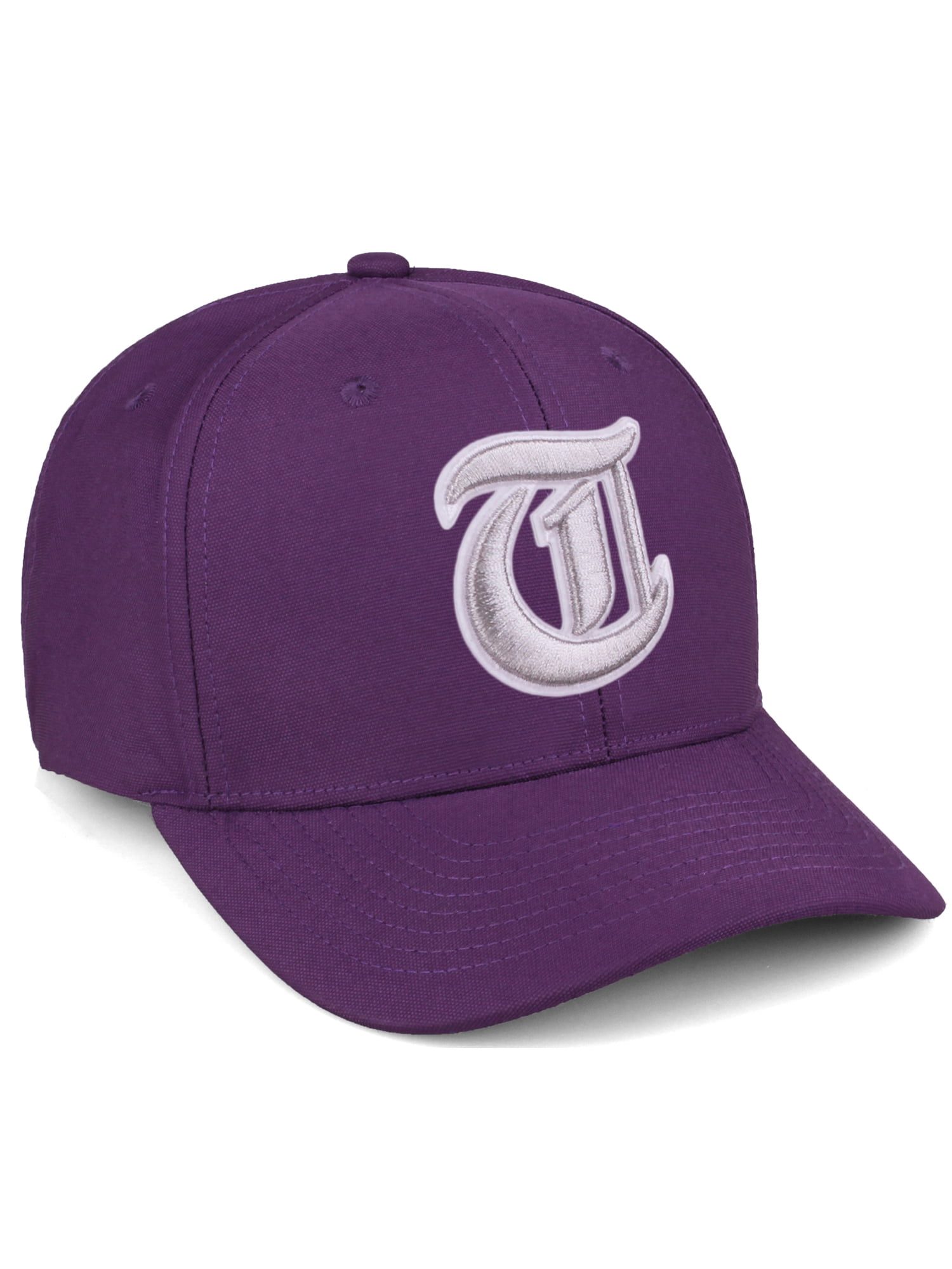 Daxton Premium Mid Profile Hat Semi Curved Visor Purple Cap White ...