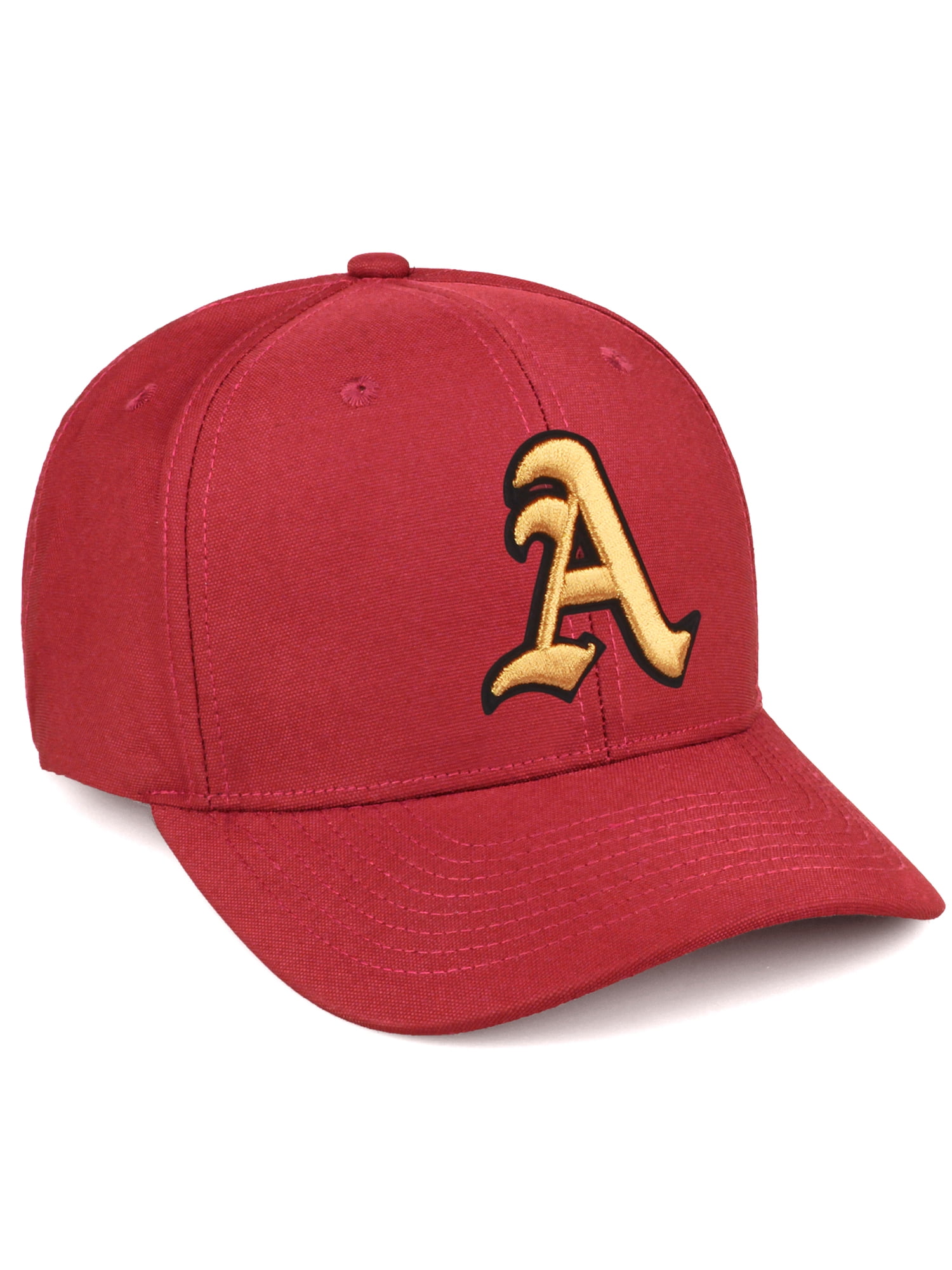 Daxton Premium Mid Profile Hat Semi Curved Visor Red Cap Black Gold ...