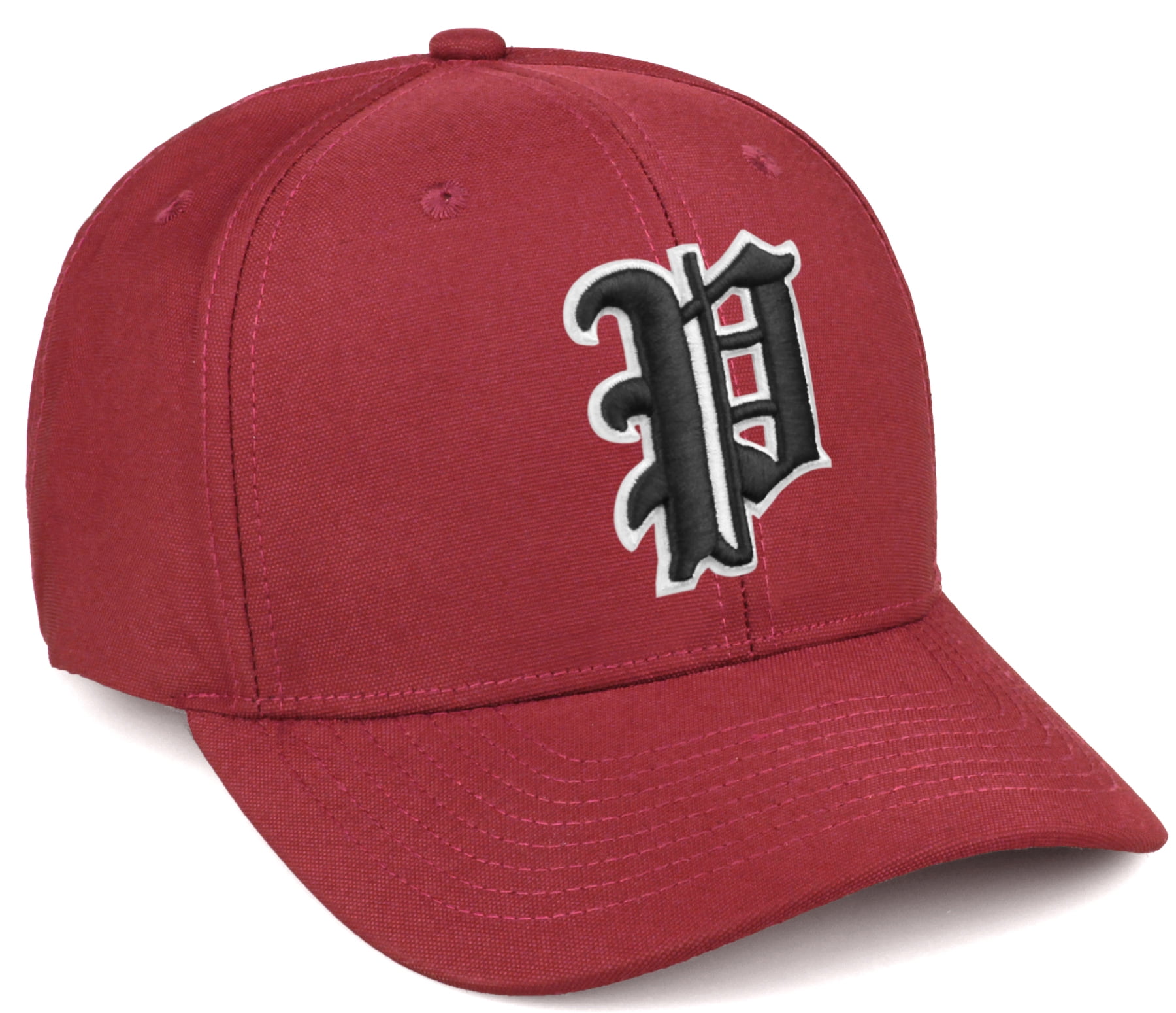 Daxton Premium Mid Profile Hat Semi Curved Visor Red Cap White Black ...
