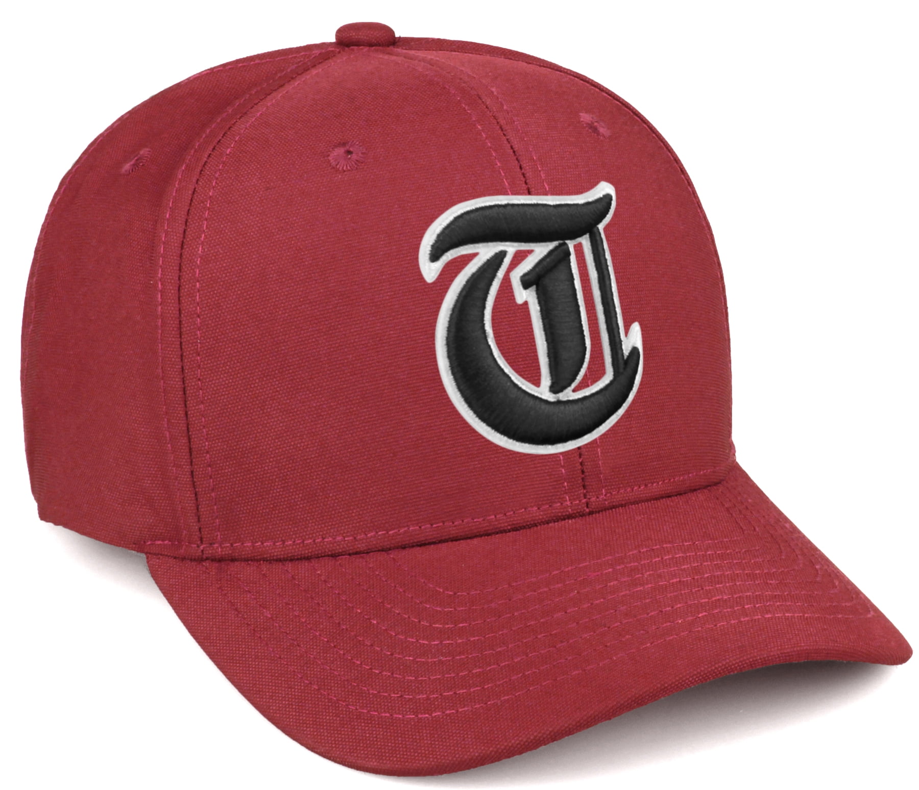 Daxton Premium Mid Profile Hat Semi Curved Visor Red Cap White Black ...