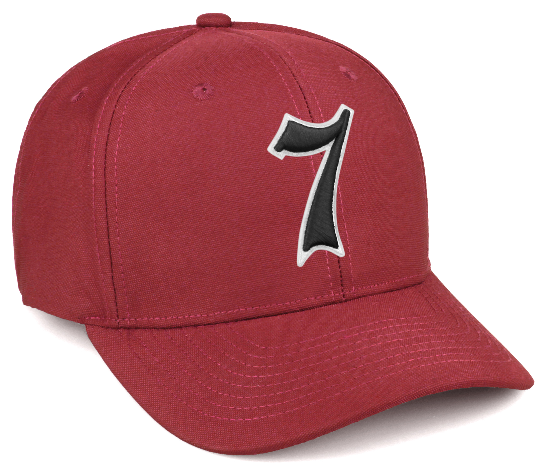 Daxton Premium Mid Profile Hat Semi Curved Visor Red Cap White Black ...