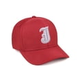 Daxton Premium Mid Profile Hat Semi Curved Visor Red Cap White Silver ...