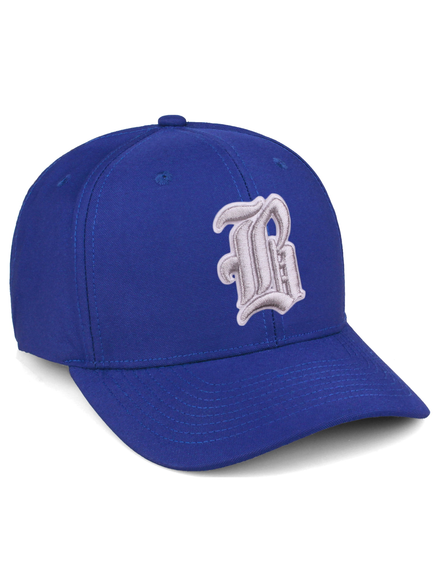 Daxton Premium Mid Profile Hat Semi Curved Visor Royal Cap White Silver ...