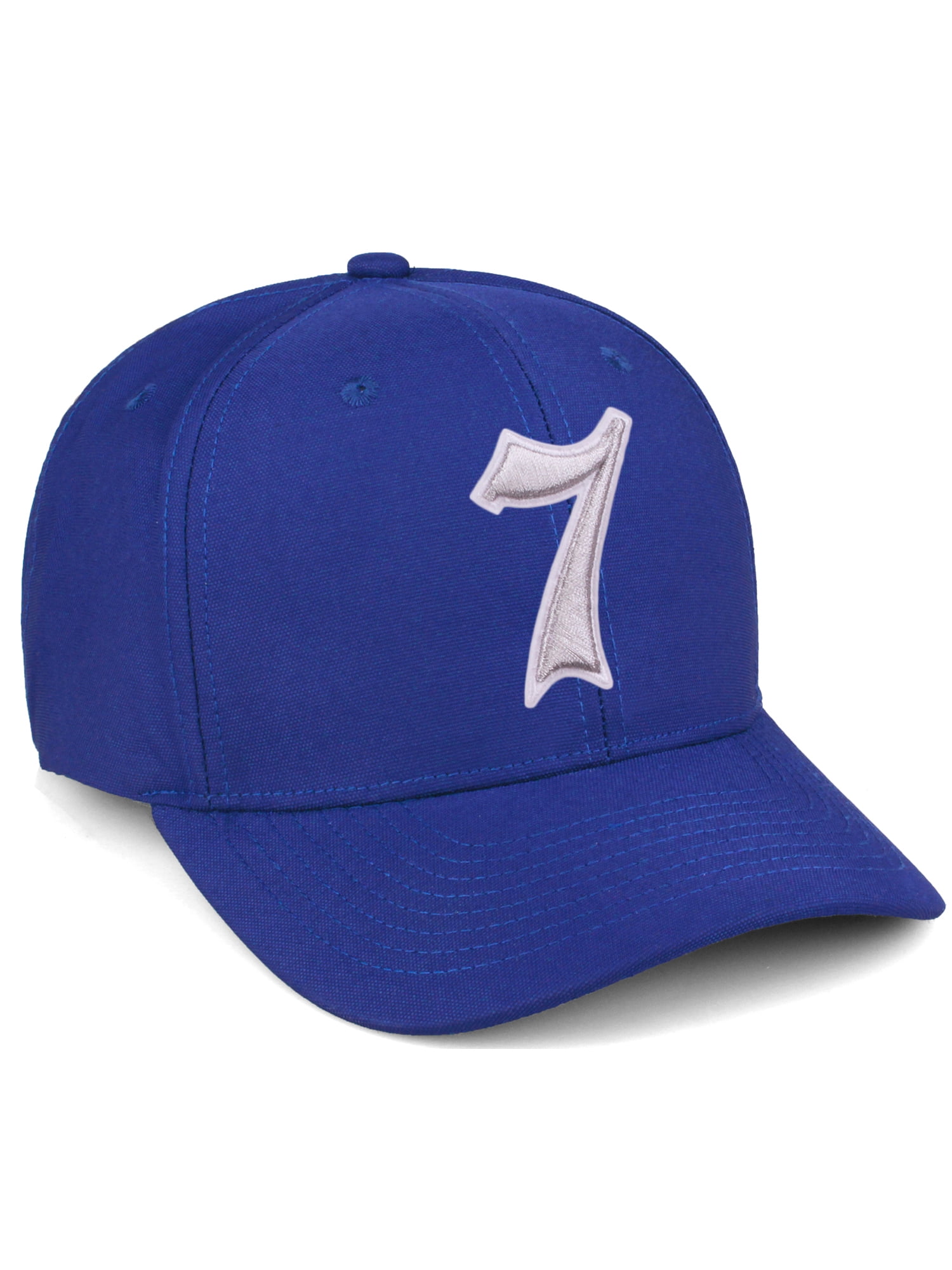 Daxton Premium Mid Profile Hat Semi Curved Visor Royal Cap White Silver ...