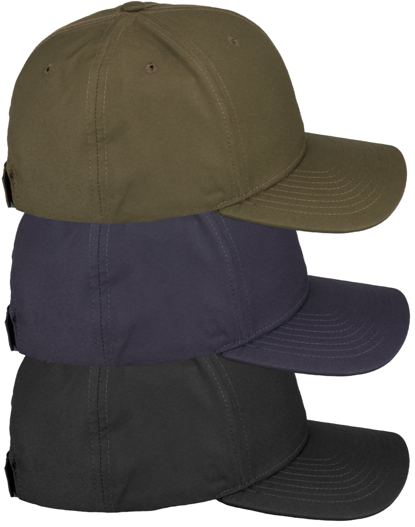 Daxton Premium Mid Profile Hat Semi Curved Visor Structured Cap 3 Pack ...