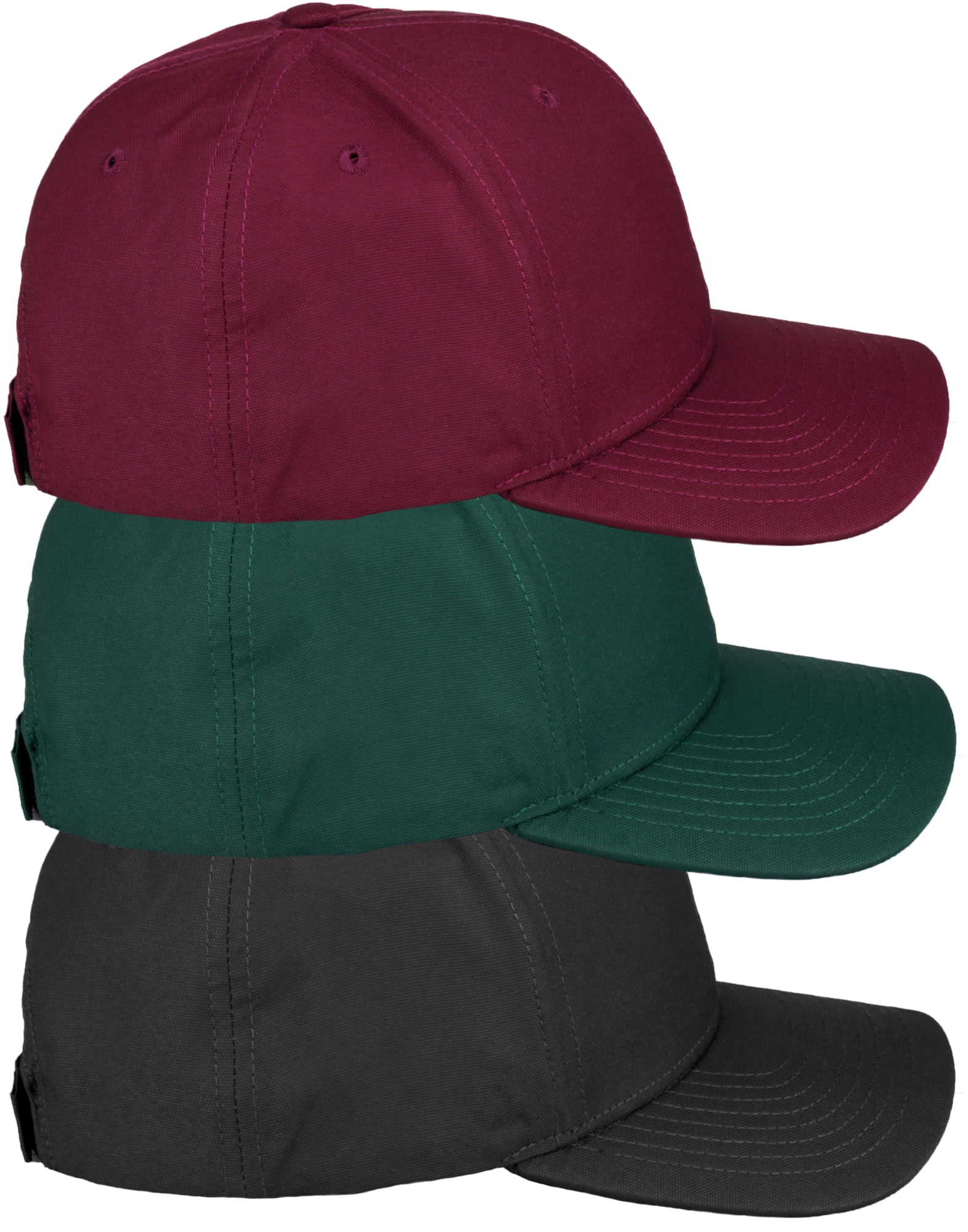 Daxton Premium Mid Profile Hat Semi Curved Visor Structured Cap 3 Pack ...