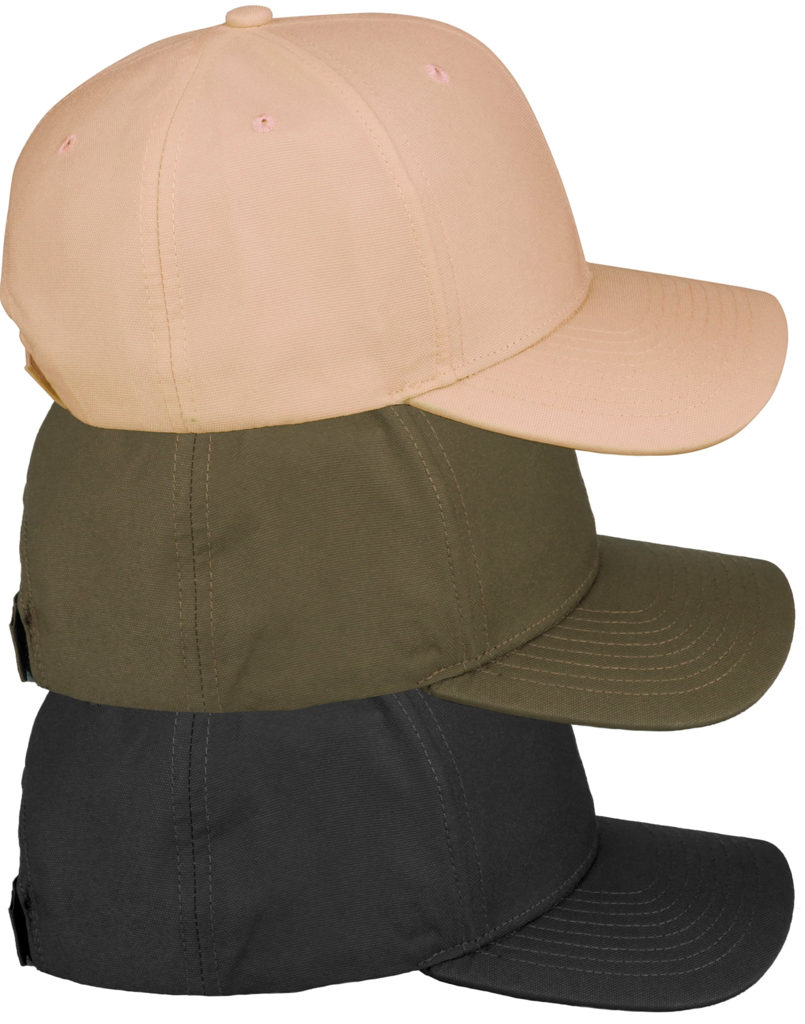 Daxton Premium Mid Profile Hat Semi Curved Visor Structured Cap 3 Pack ...