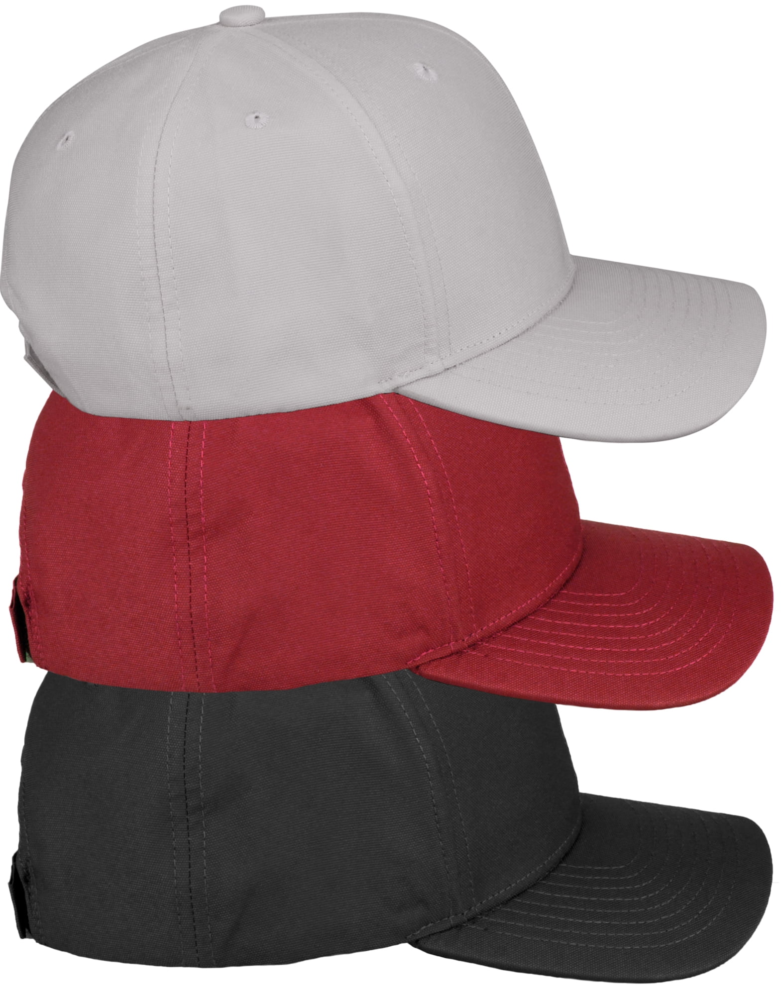 Daxton Premium Mid Profile Hat Semi Curved Visor Structured Cap 3 Pack ...
