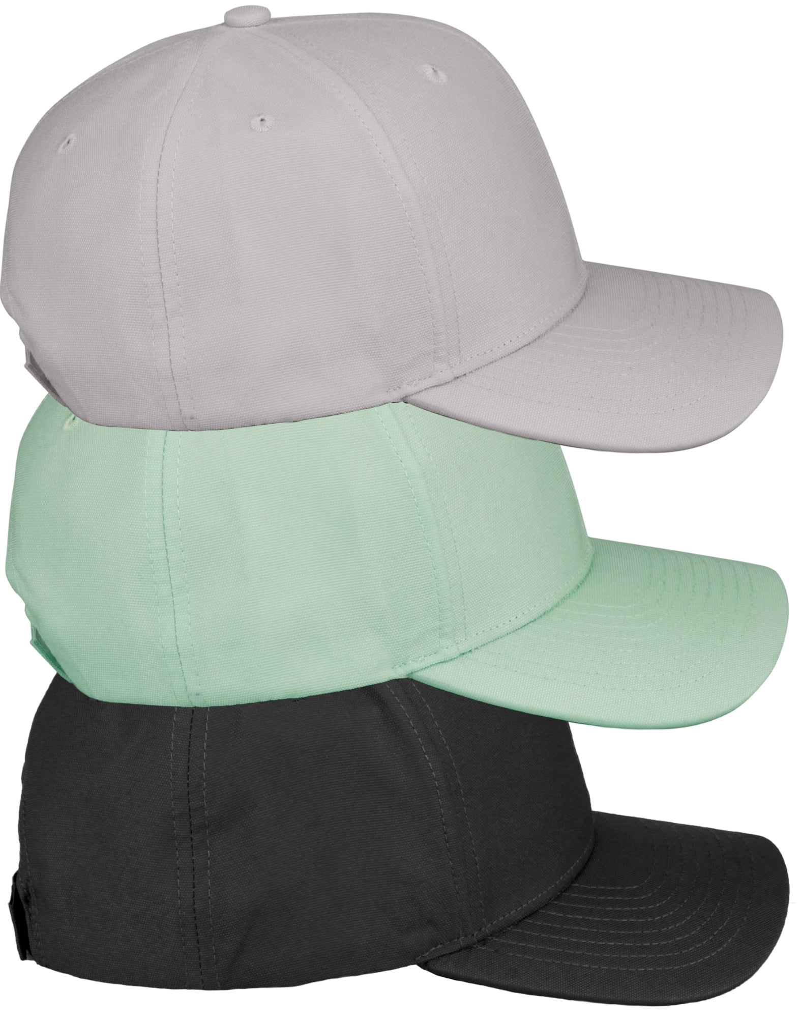 Daxton Premium Mid Profile Hat Semi Curved Visor Structured Cap 3 Pack ...