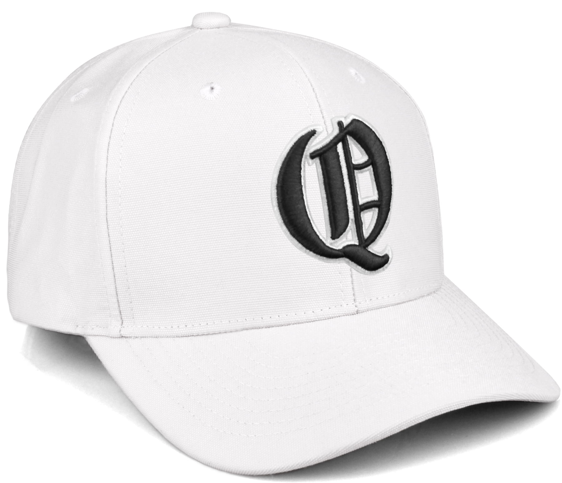 Daxton Premium Mid Profile Hat Semi Curved Visor White Cap White Black ...