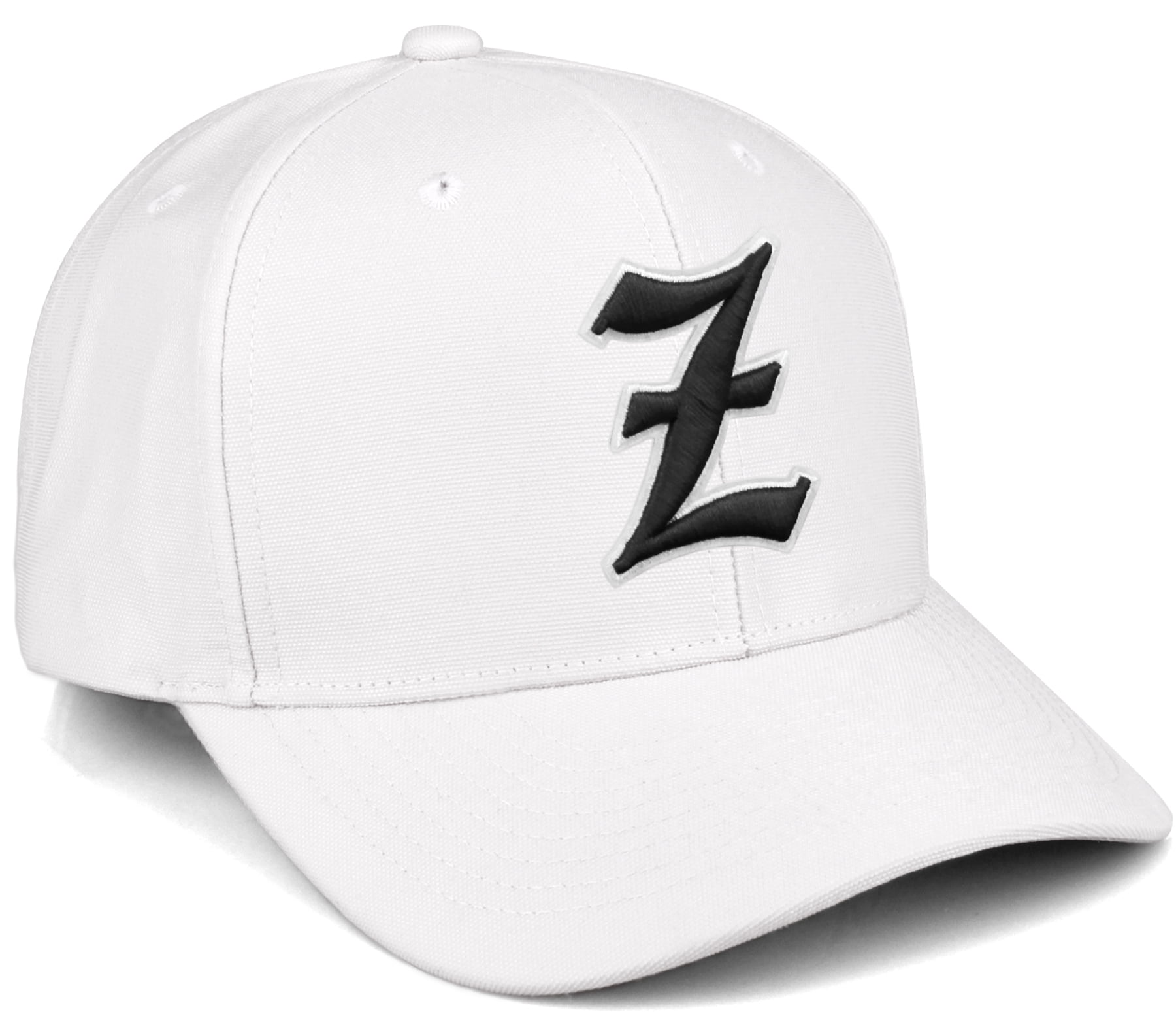 Daxton Premium Mid Profile Hat Semi Curved Visor White Cap White Black ...