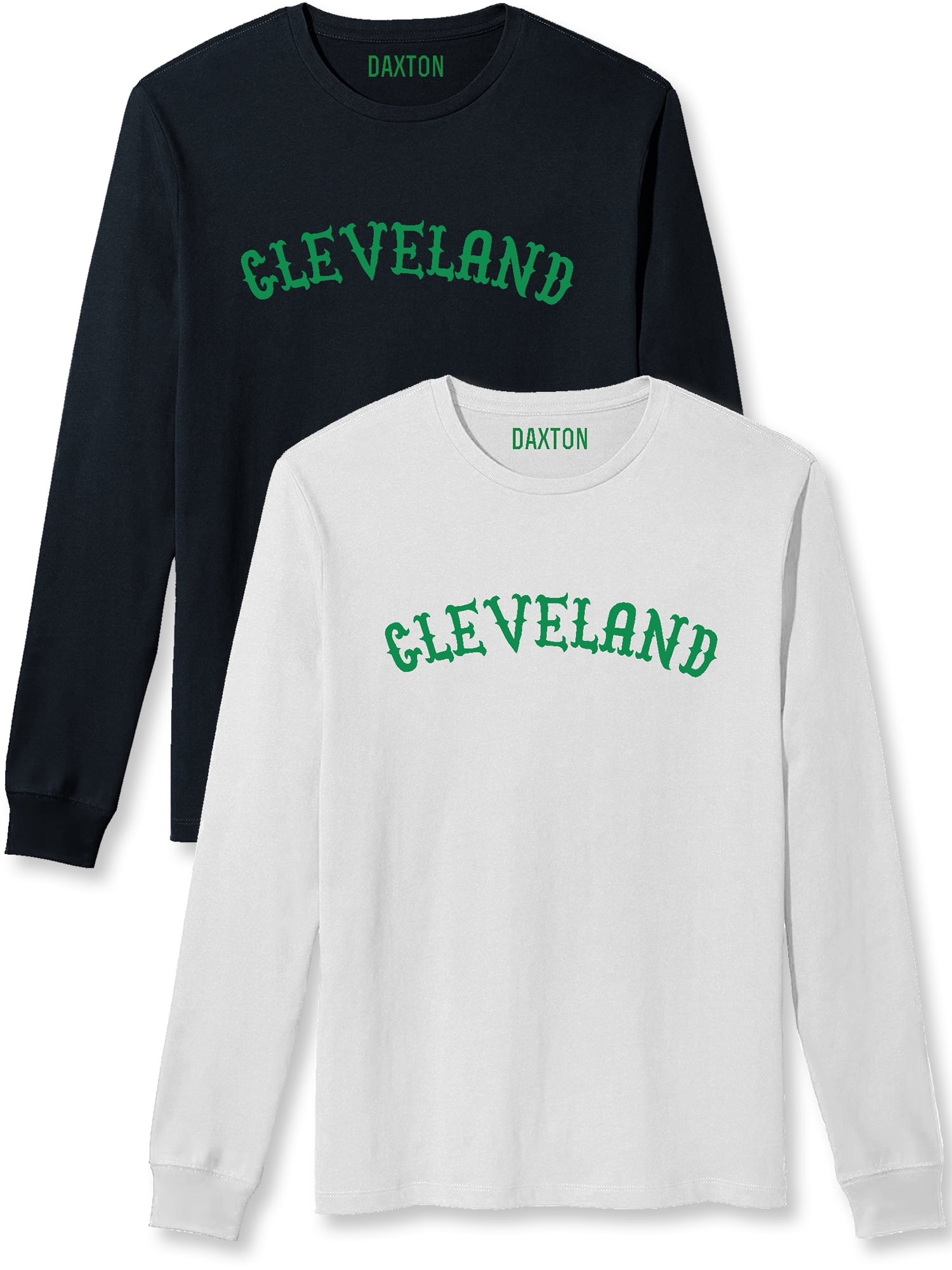 Daxton Retro Cleveland Arch Font Long Sleeves TShirt Soft Medium Weight ...